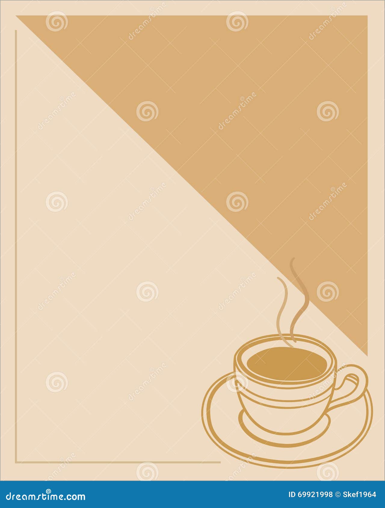 Menu Frame a Cup of Coffee with Cream. Stock Vector - Illustration of ...