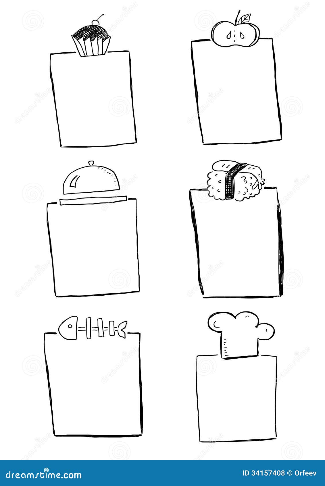 Menu frames stock vector. Illustration of cake, painting - 34157408