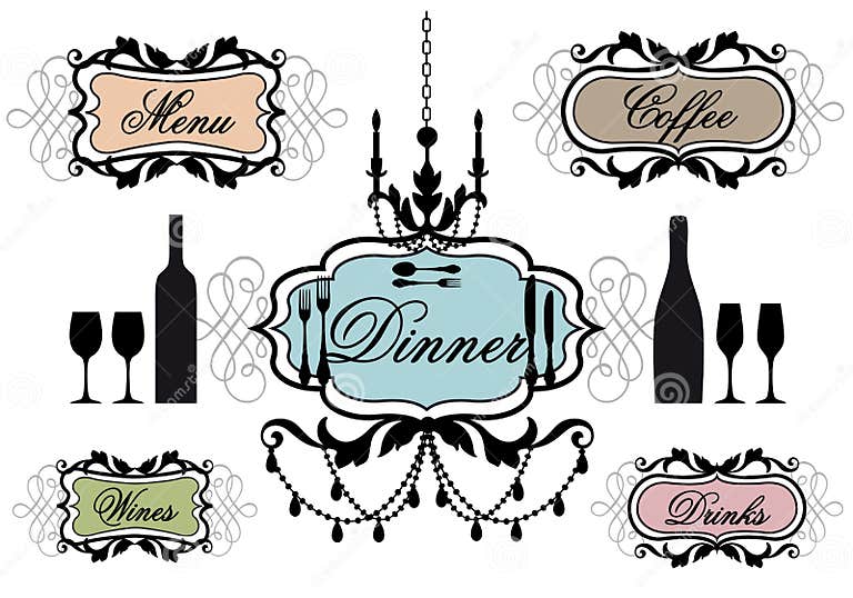 Menu frames for restaurant stock vector. Illustration of drink - 21945838