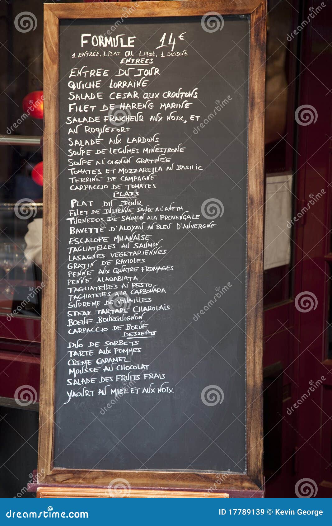 Menu francese immagine stock. Immagine di vasto, bevanda - 17789139