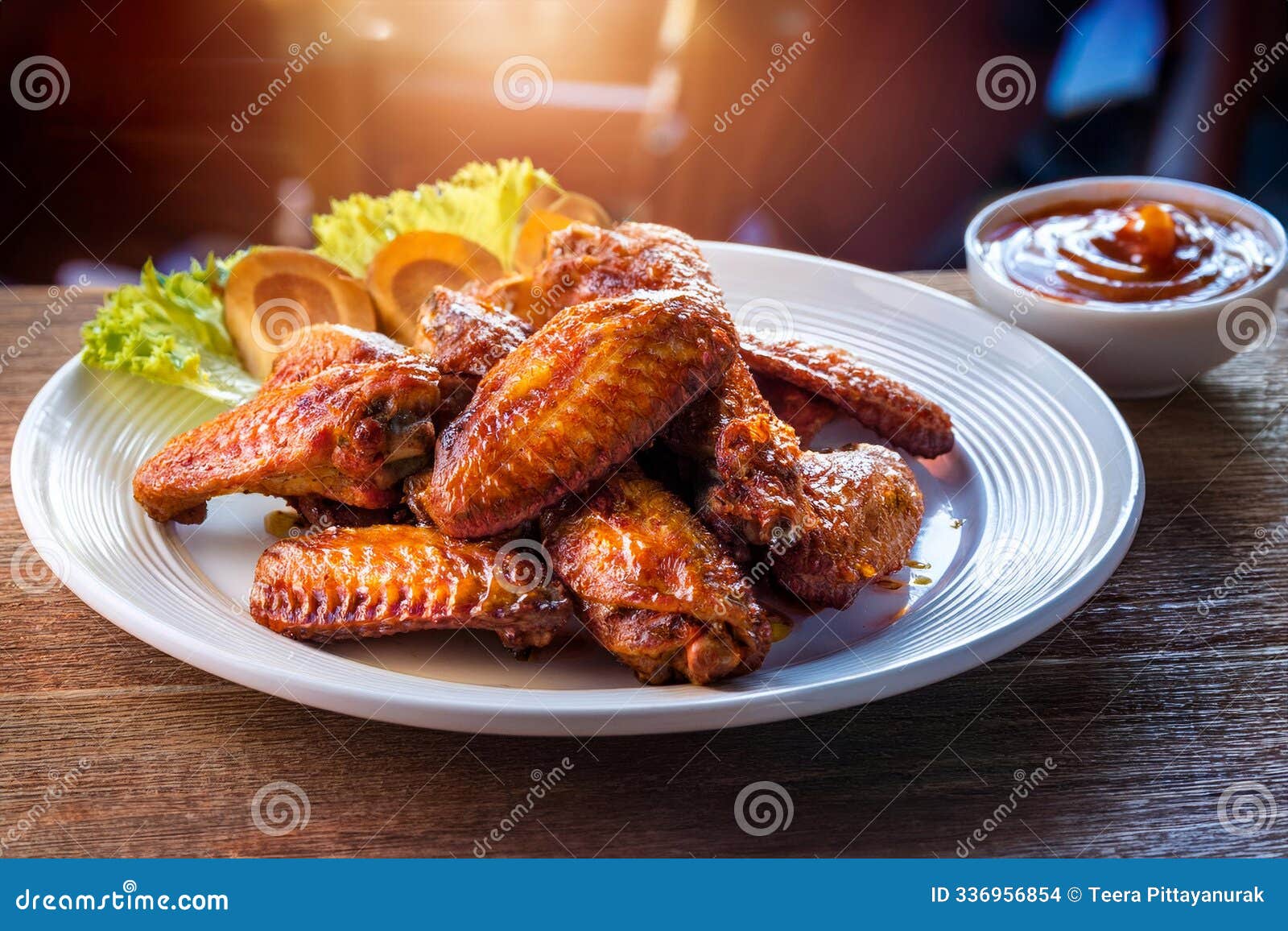 Menu Fried Chicken with Fish Sauce Ready To Serve Stock Photo - Image ...