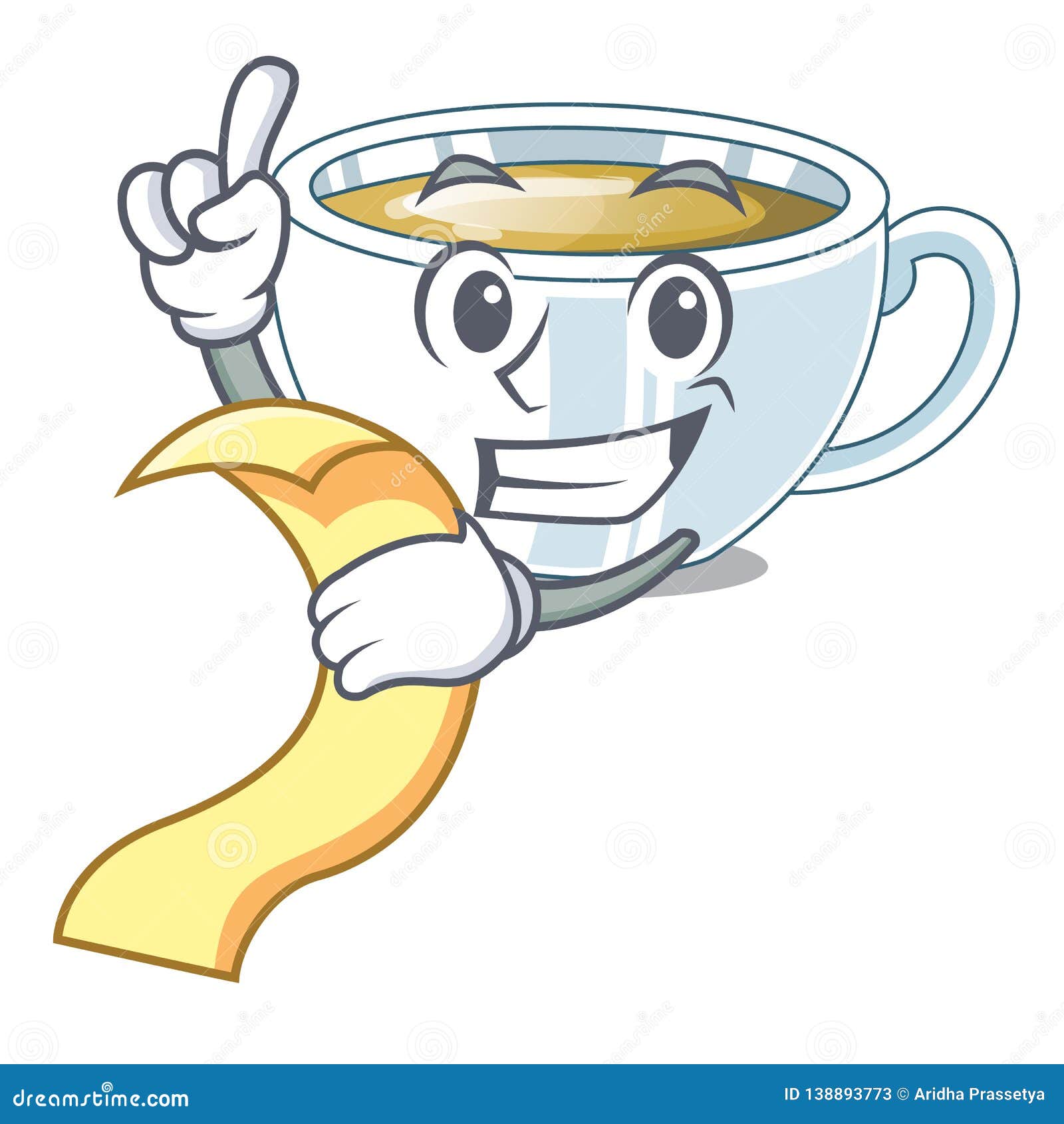 With Menu Ginger Tea in the Cartoon Shape Stock Vector - Illustration ...