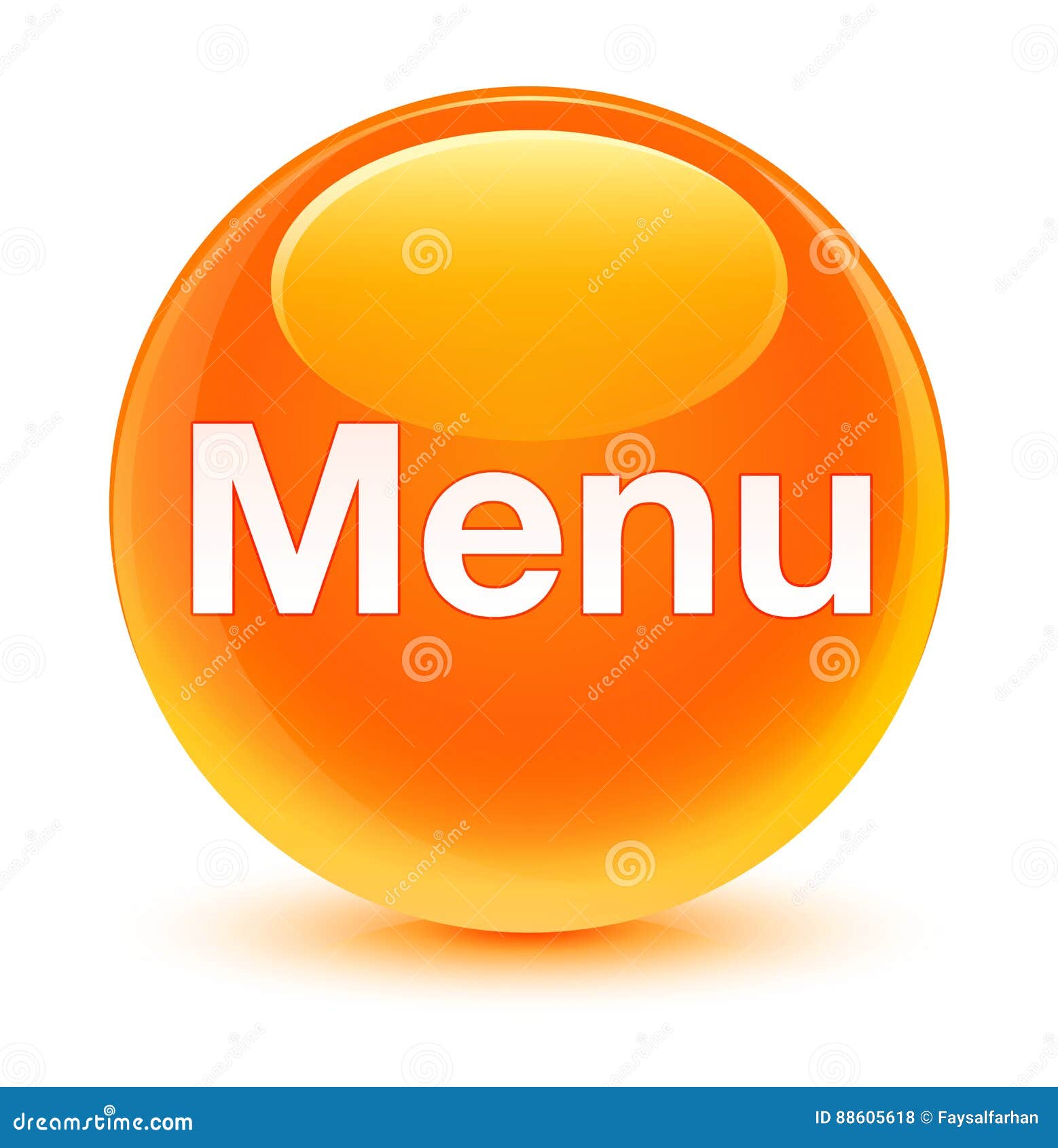 Menu Glassy Orange Round Button Stock Illustration - Illustration of ...