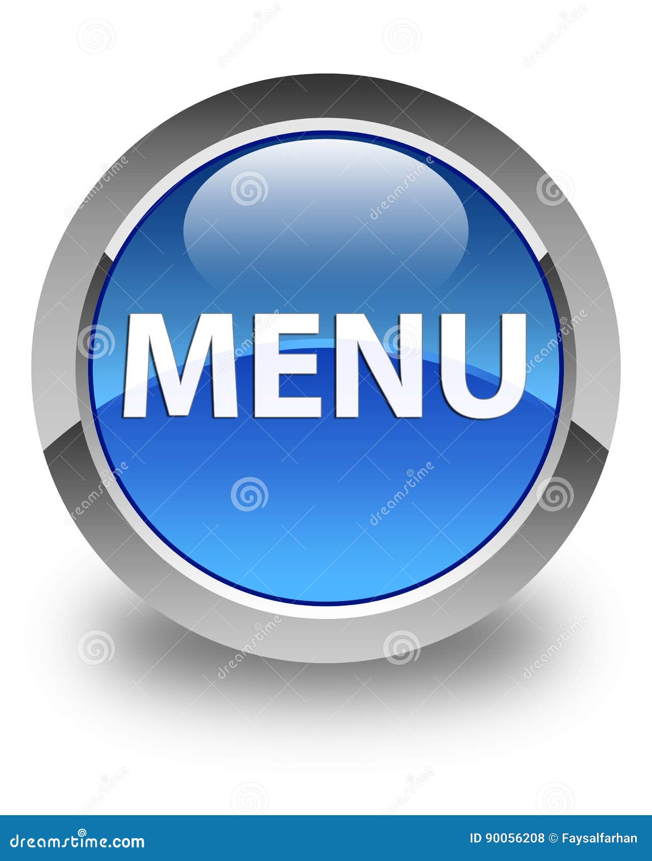 Menu Glossy Blue Round Button Stock Illustration - Illustration of word ...