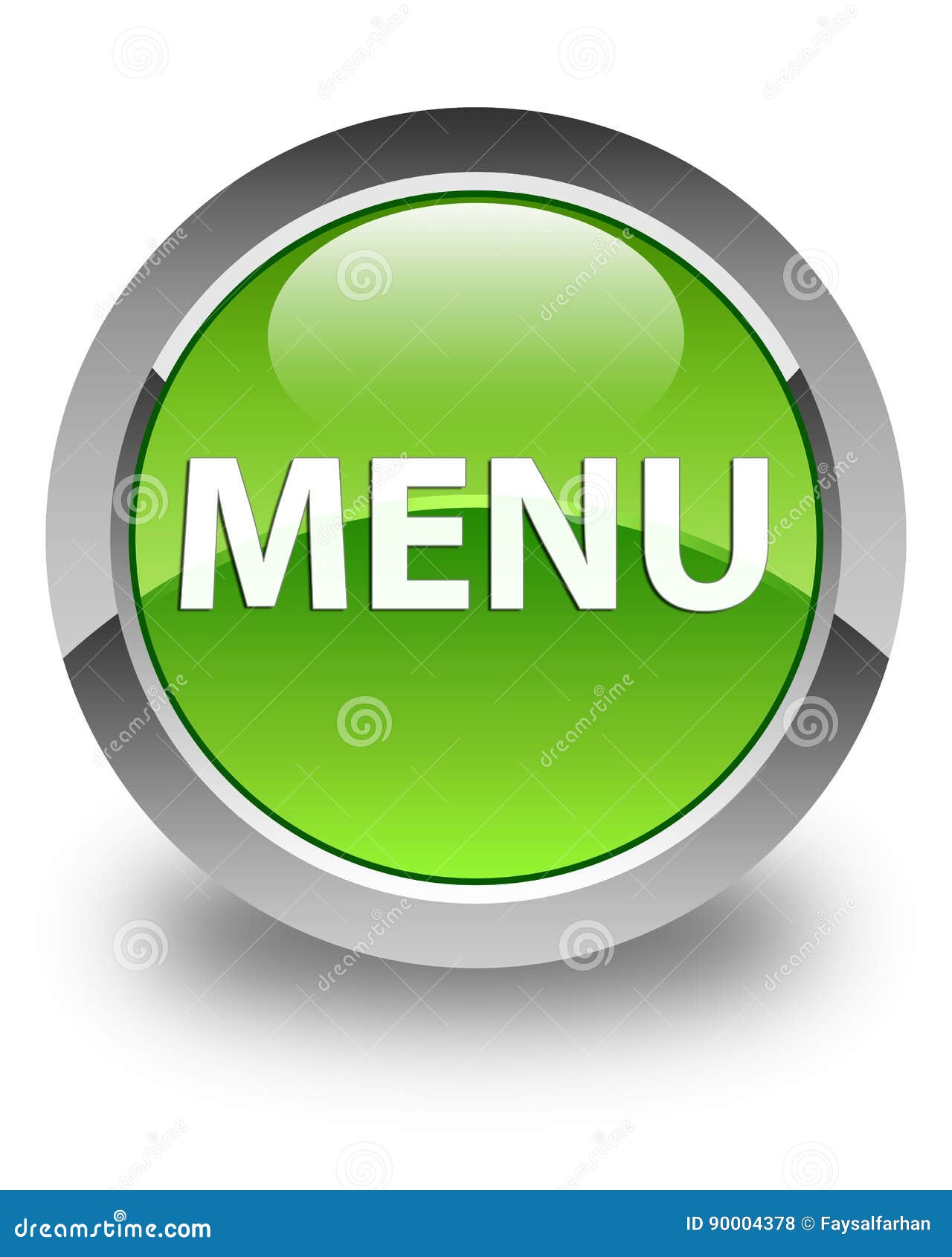 Menu Glossy Green Round Button Stock Illustration - Illustration of ...