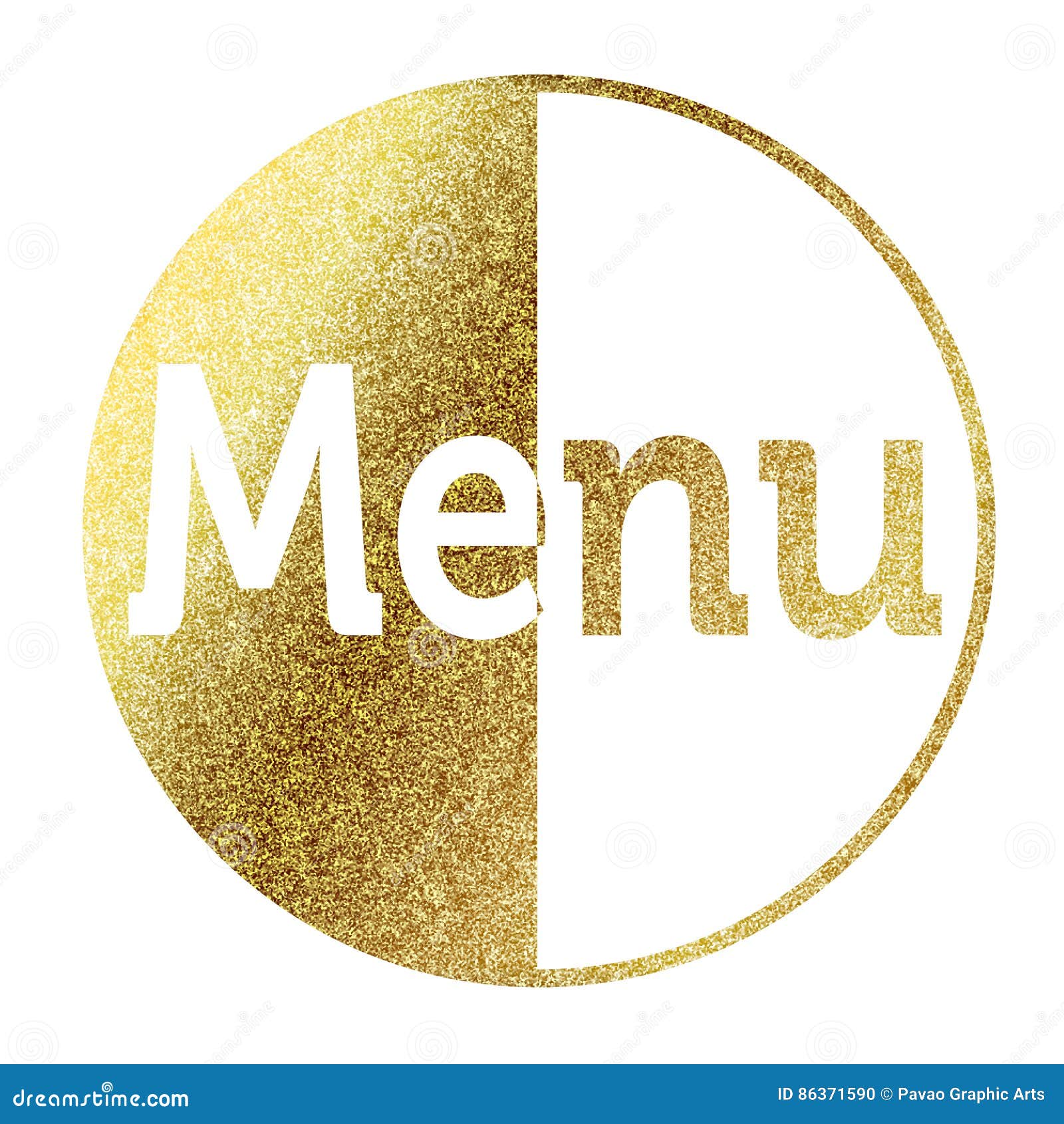 Menu in golden stock vector. Illustration of golden, rounded - 86371590
