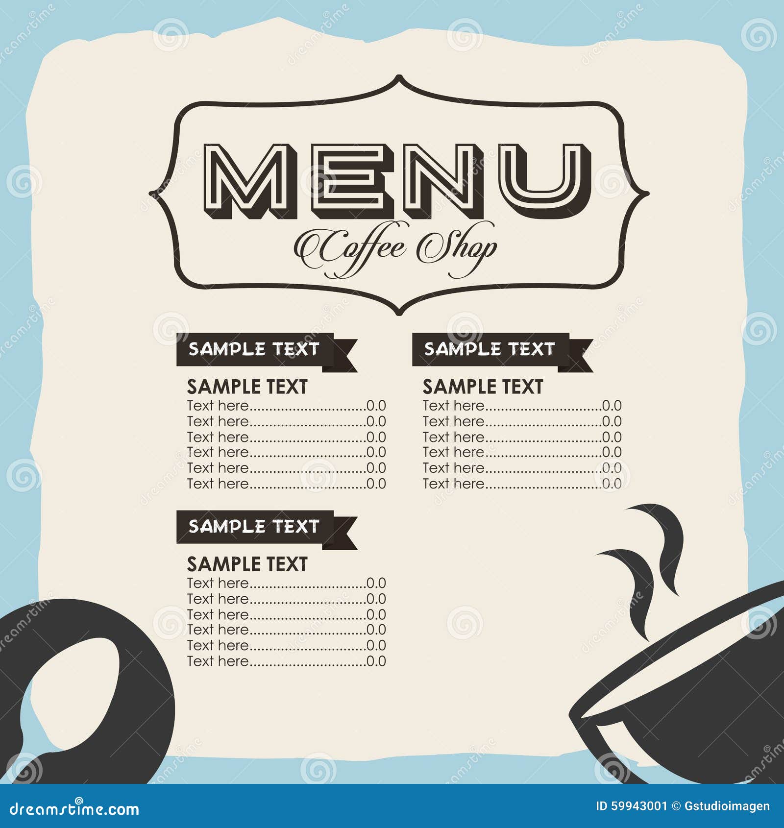 Menu good coffee stock vector. Illustration of template - 59943001