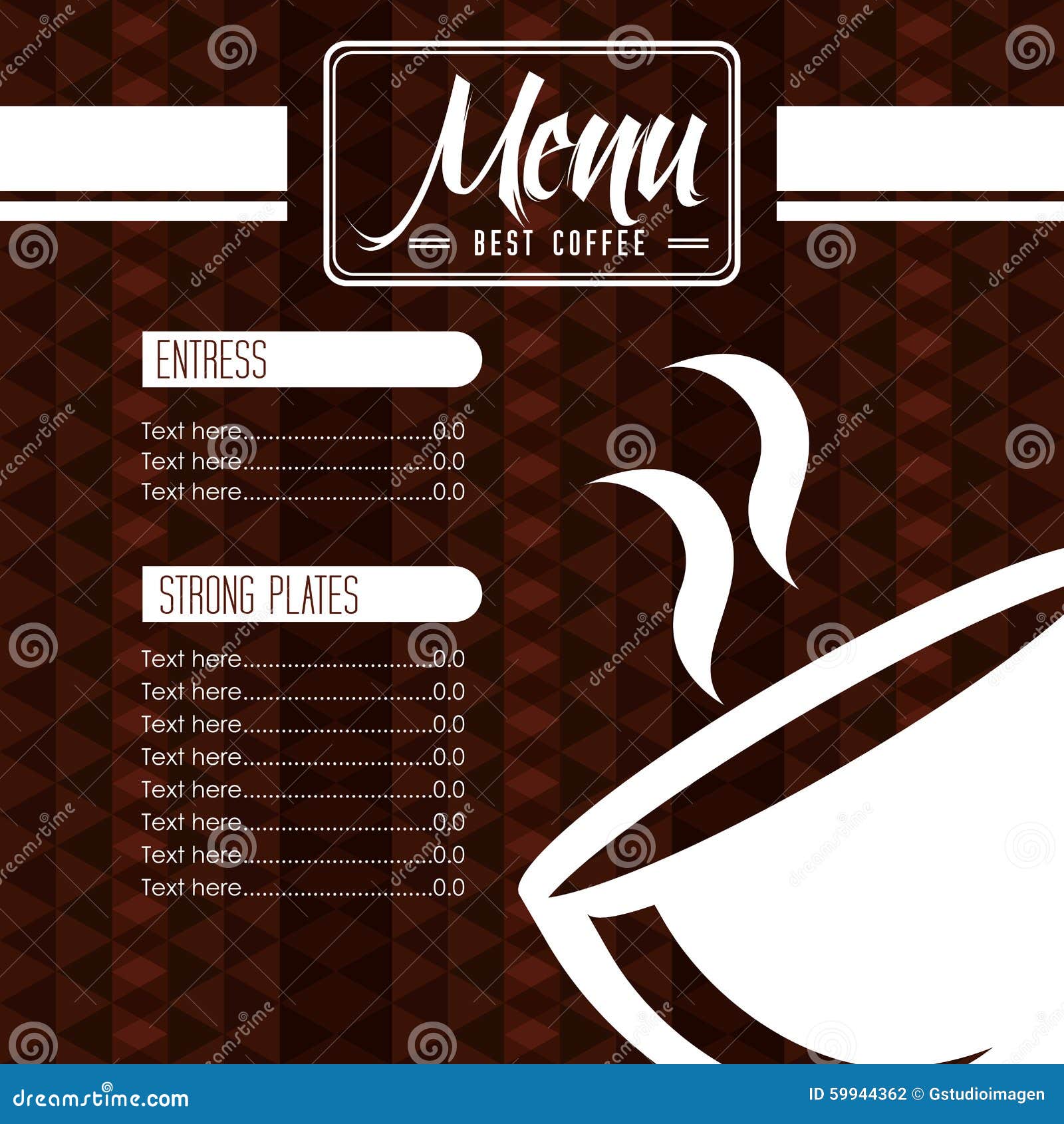 Menu good coffee stock vector. Illustration of coffee - 59944362