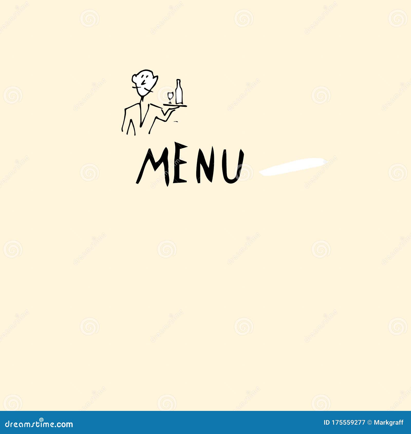 Menu Hand drawn concept stock vector. Illustration of drawing - 175559277