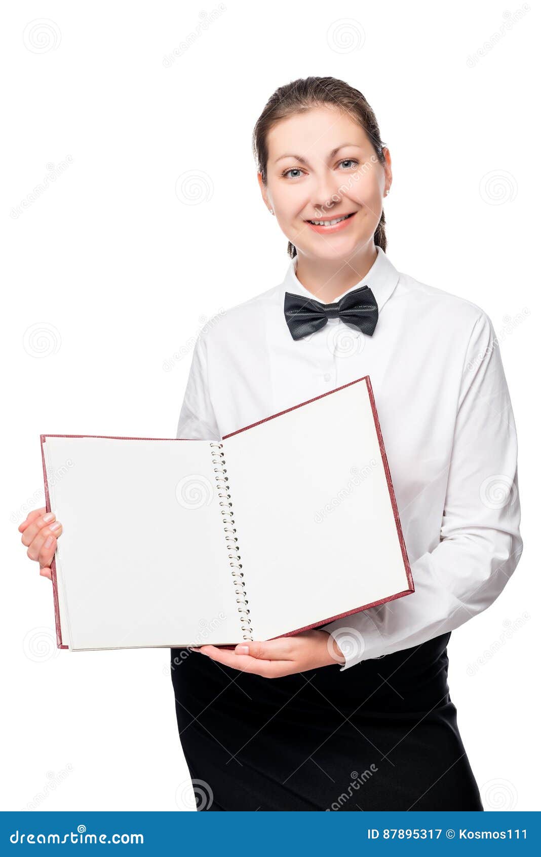 Menu in the Hands of Successful Waitress Stock Image - Image of ...