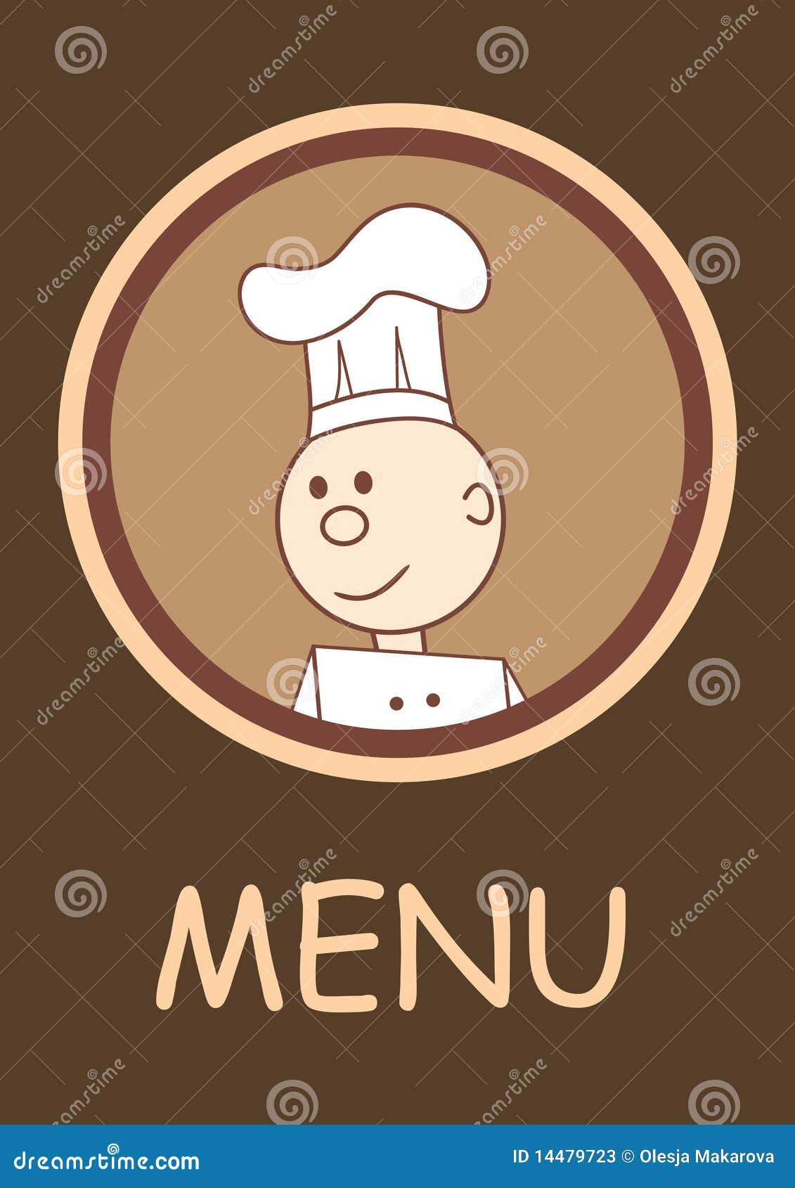 Menu with Happy Smiling Chef Stock Vector - Illustration of white, icon ...