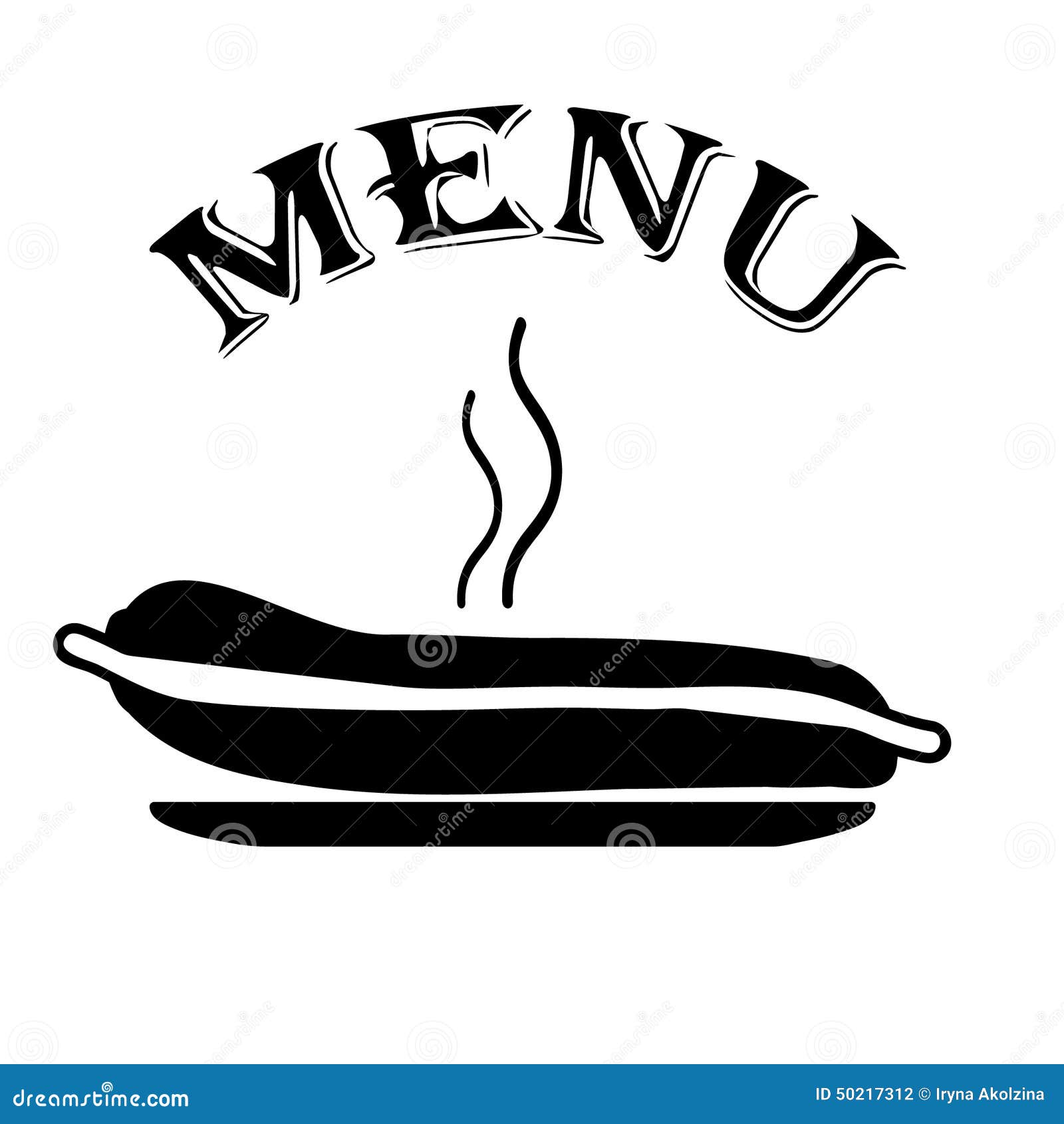 Menu with hot- dog. stock vector. Illustration of black - 50217312