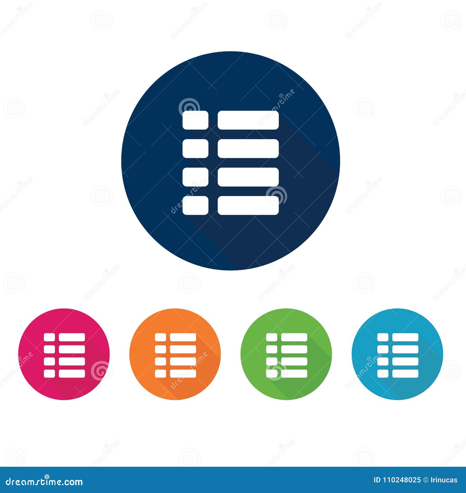 Menu icon. Colorful set stock illustration. Illustration of sign ...