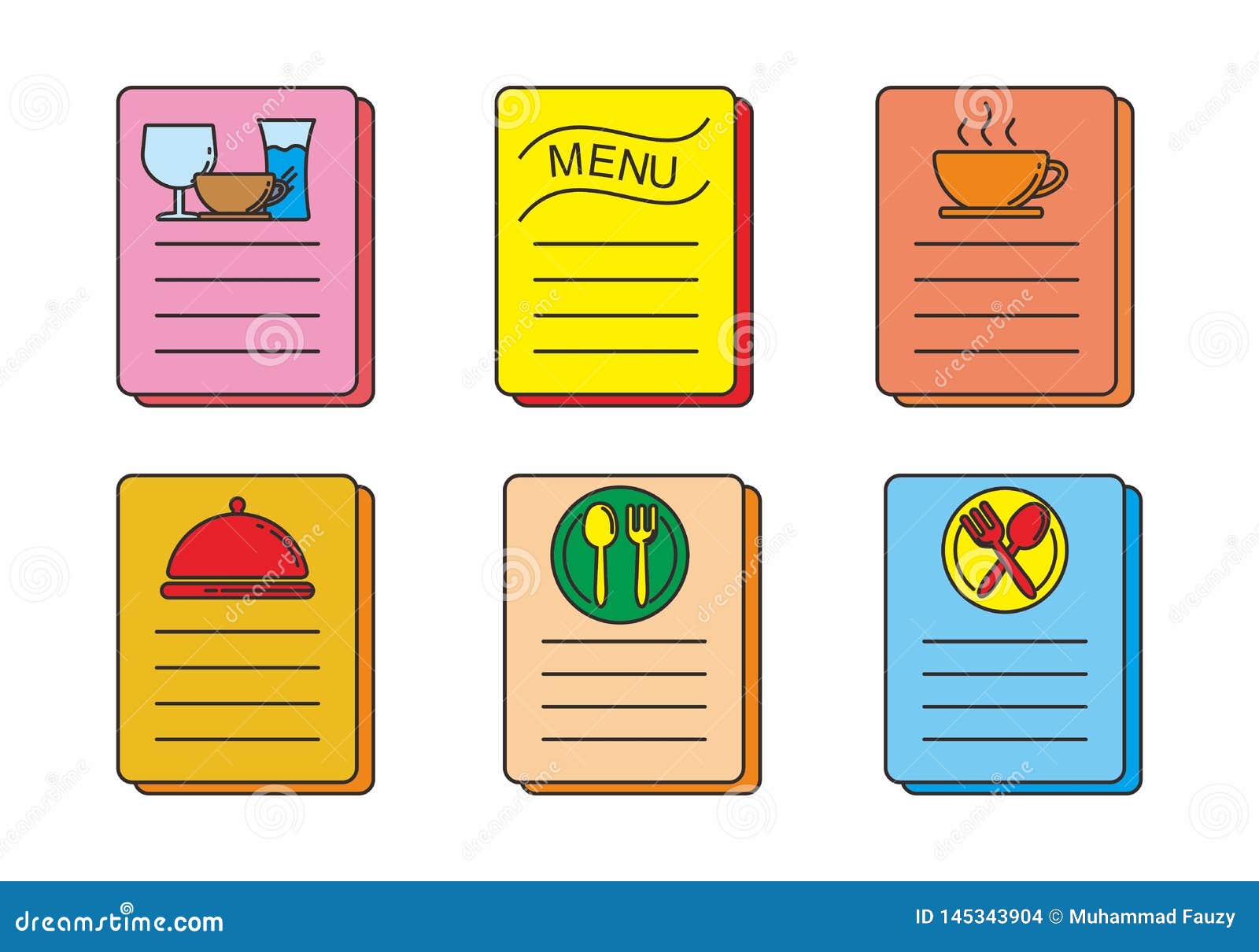 Set of Menu Icon with Outline Design. Menu Vector Illustration Stock ...