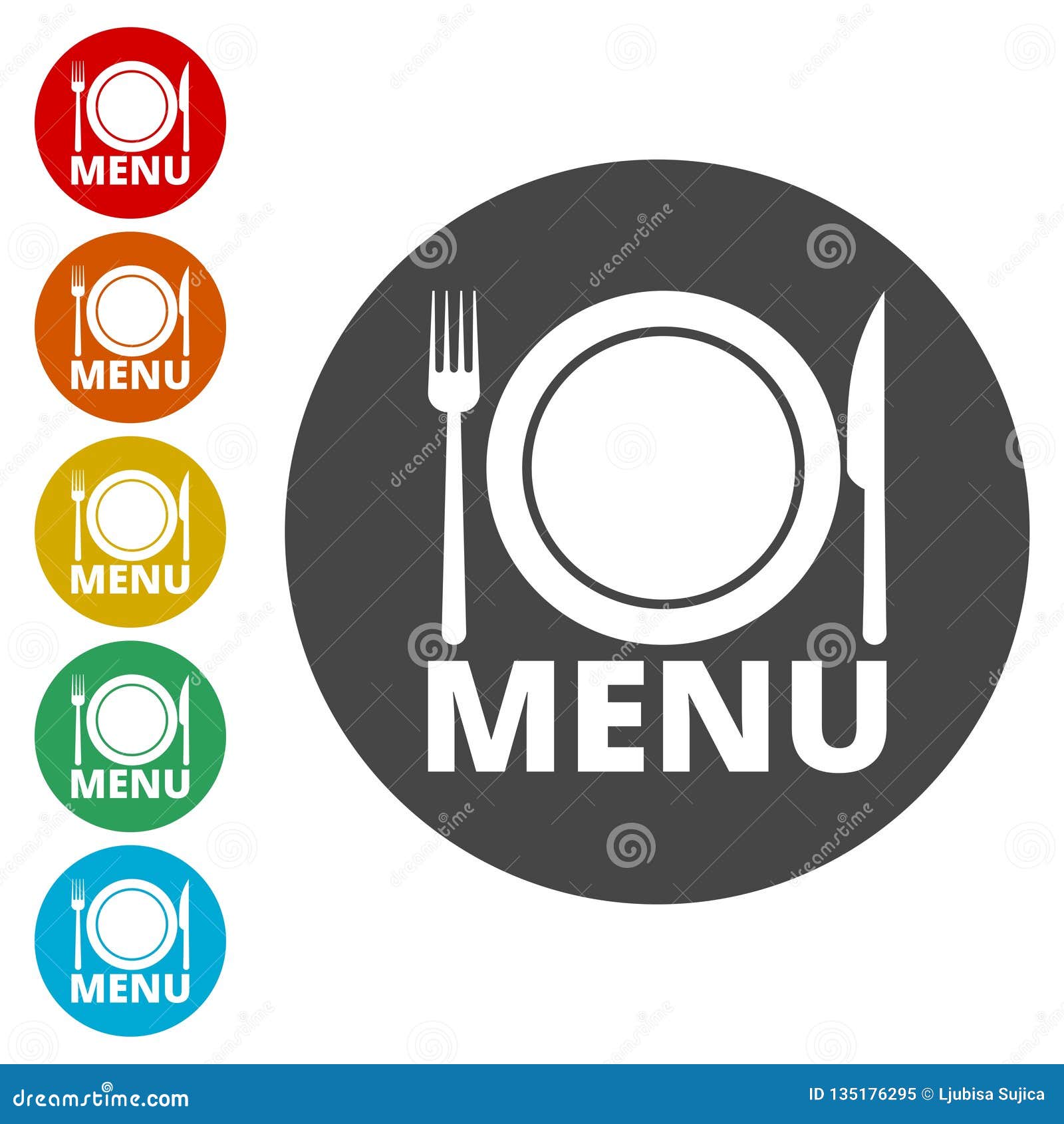 Menu Icon, Restaurant Sign Set Stock Vector - Illustration of kitchen ...