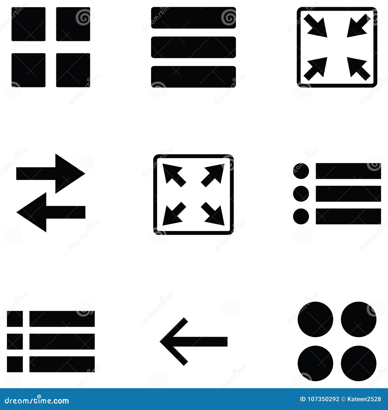 Menu icon set stock vector. Illustration of vector, digital - 107350292