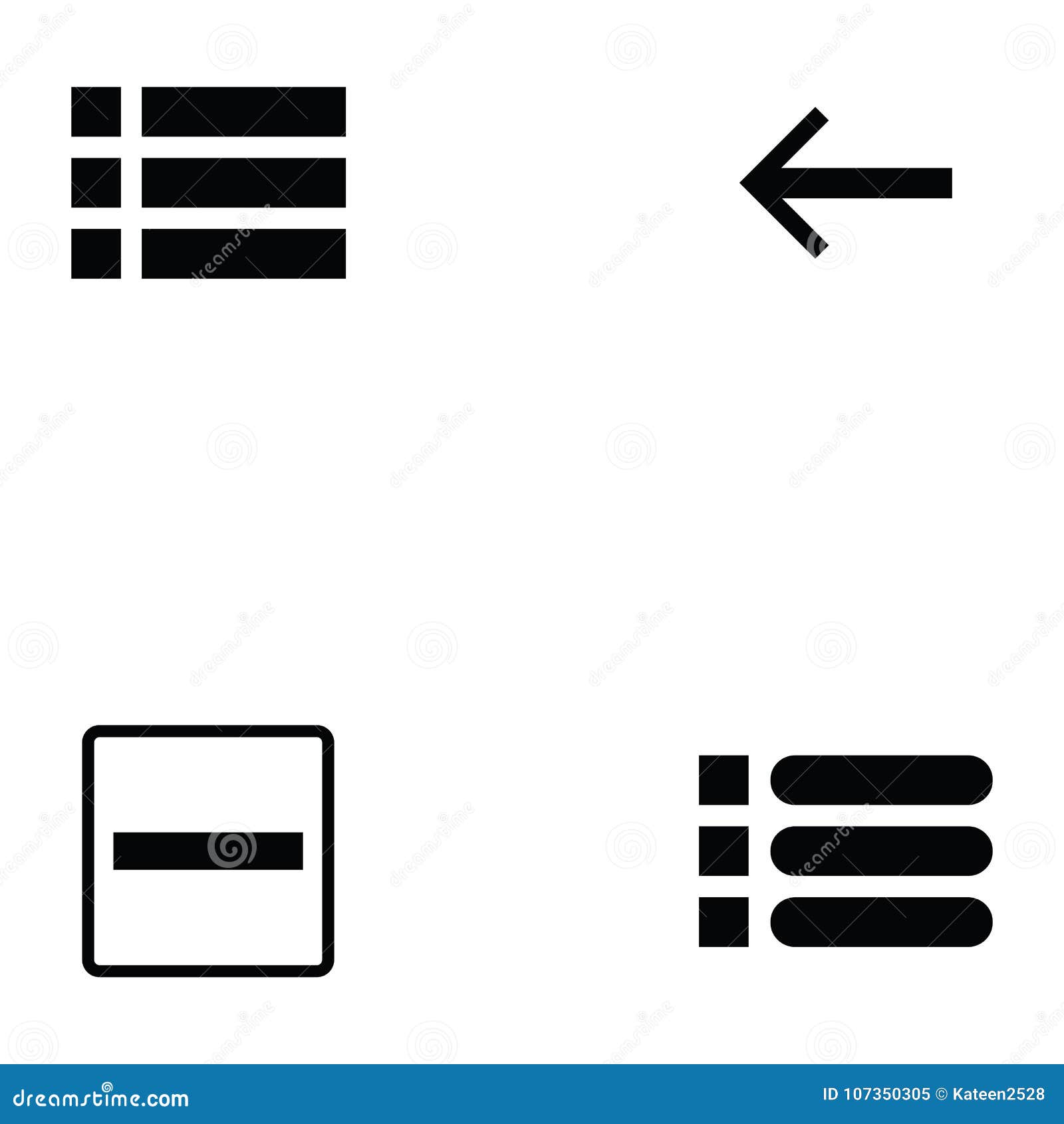 Menu icon set stock vector. Illustration of hamburger - 107350305