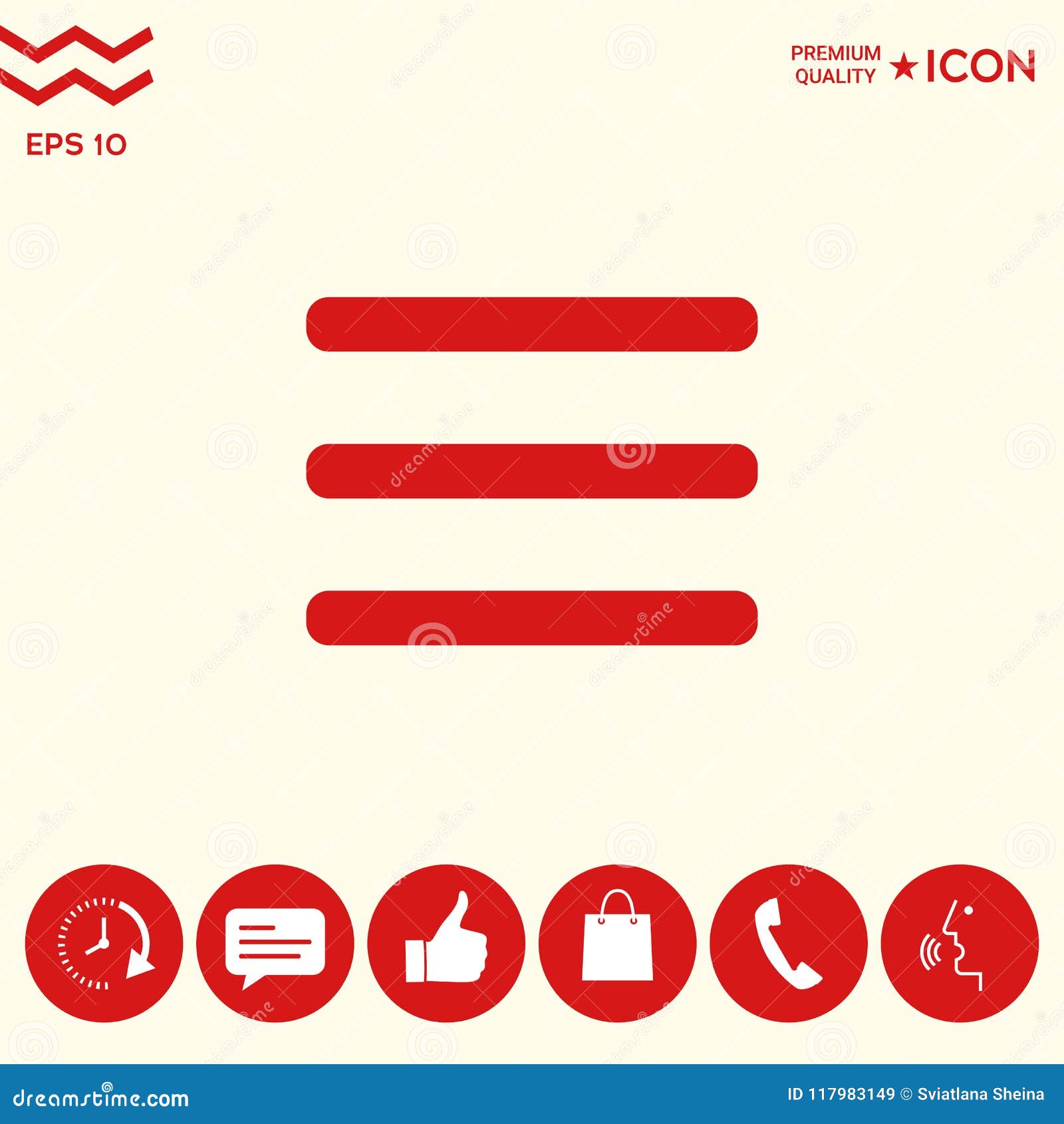 Menu Icon symbol stock vector. Illustration of isolated - 117983149