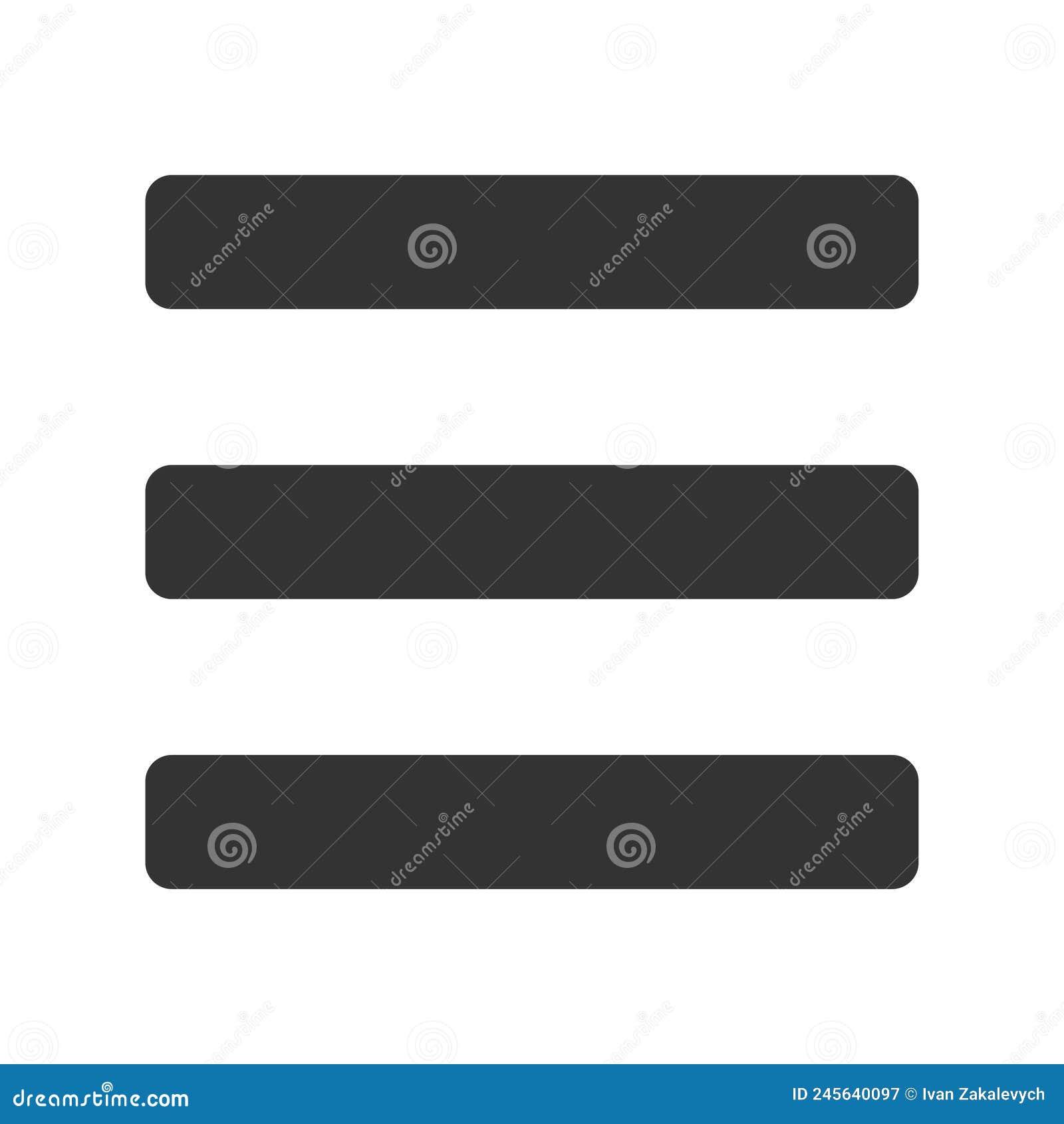 Menu Icon. Three Horizontal Lines App Button Symbol. Options Vector ...