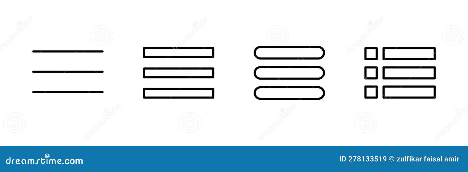 Menu Icon . Web Menu Icon. Hamburger Menu Symbol Stock Vector ...