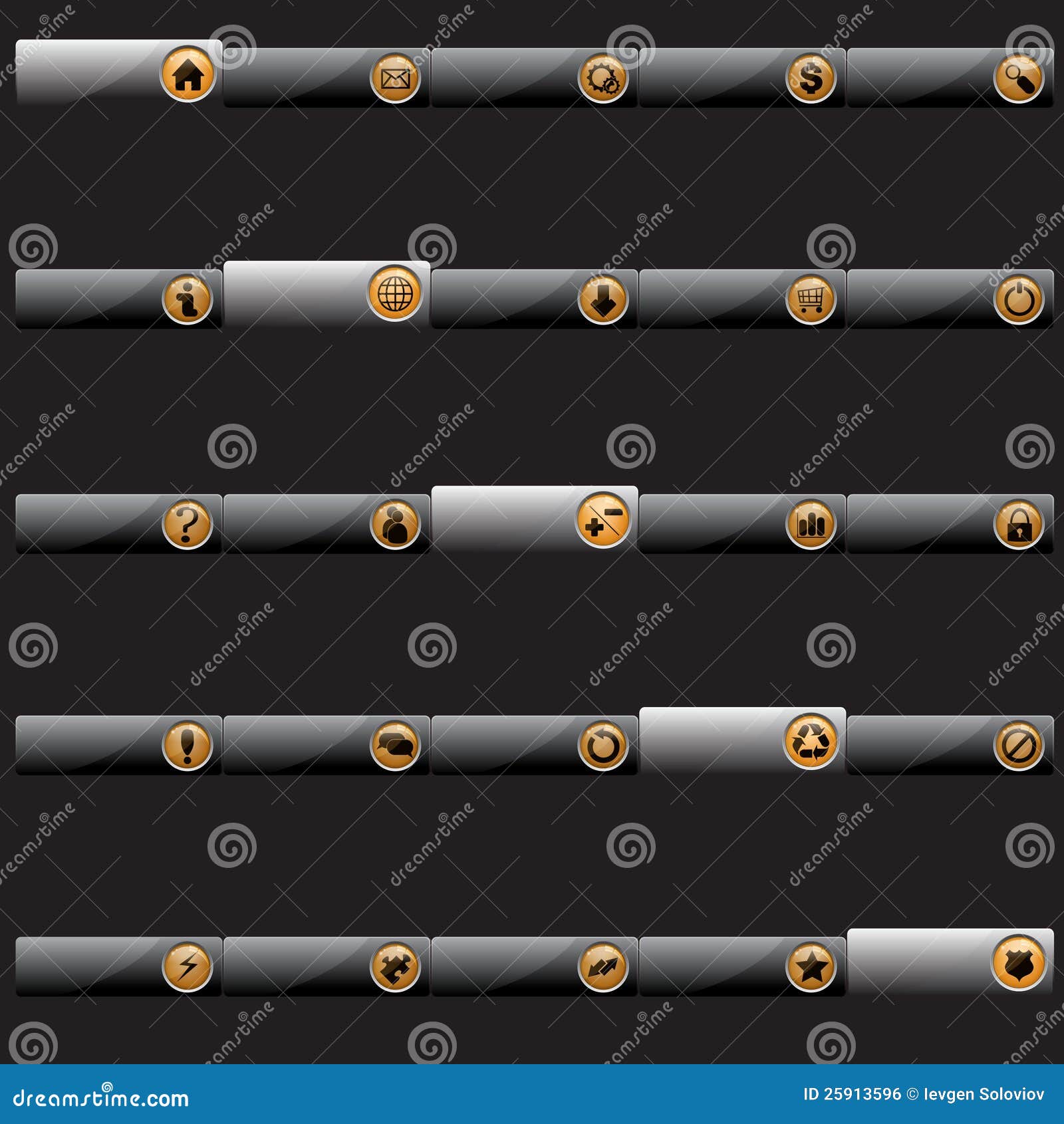 Menu with icons stock vector. Illustration of circle - 25913596