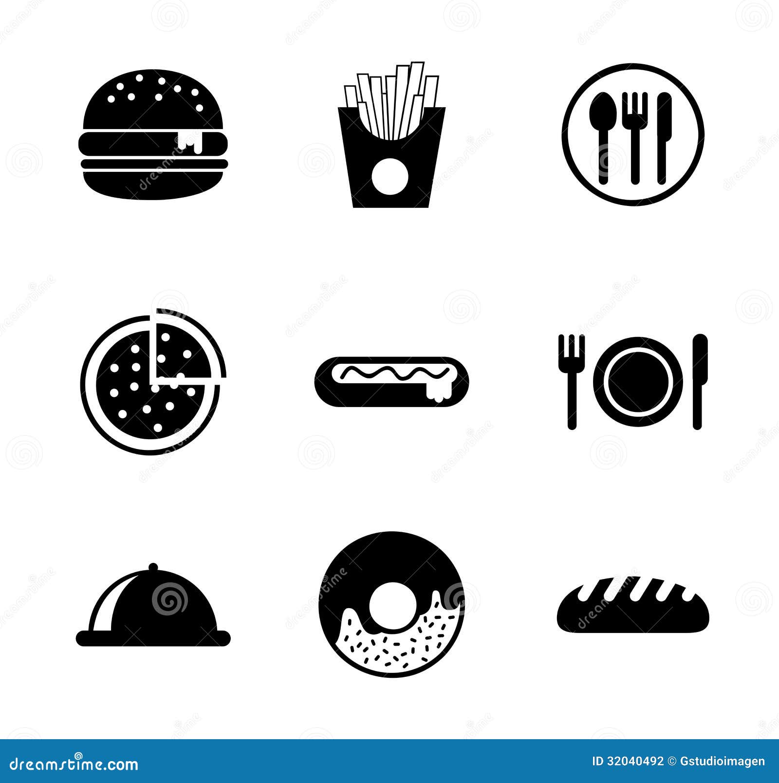 Menu icons stock vector. Illustration of cutlery, design - 32040492