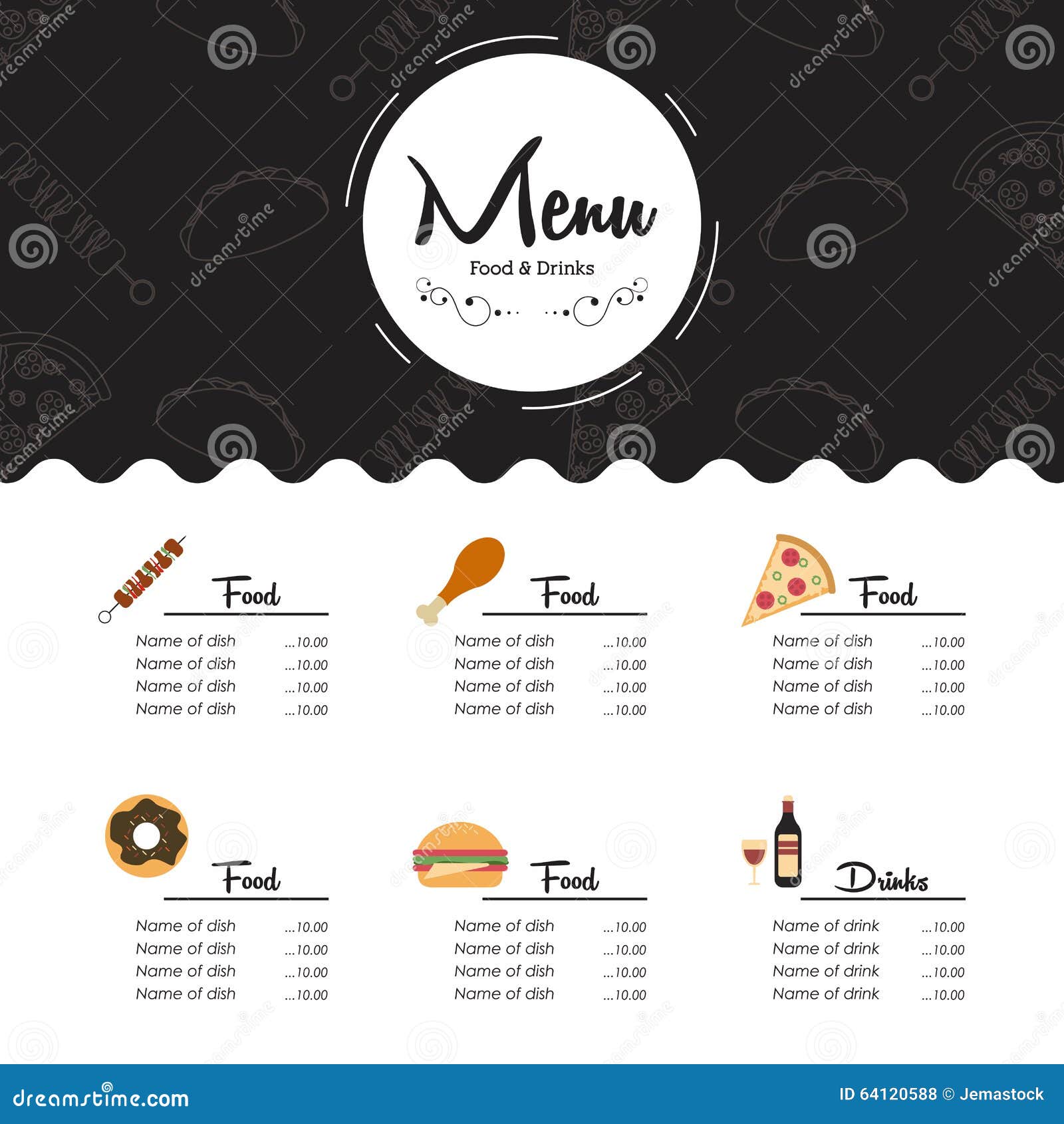 Menu icons design stock vector. Illustration of symbol - 64120588