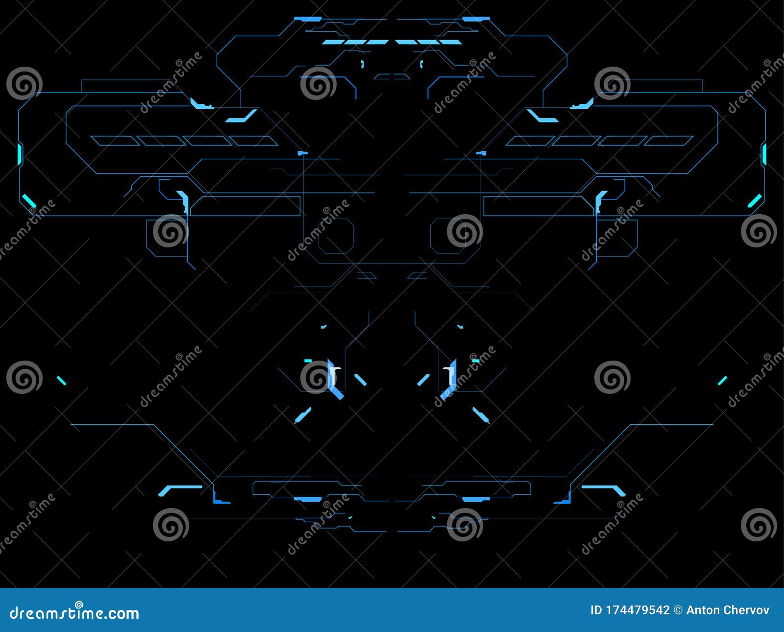 Menu Interface. HUD Elements for a Panel of a Spaceship Stock Vector ...