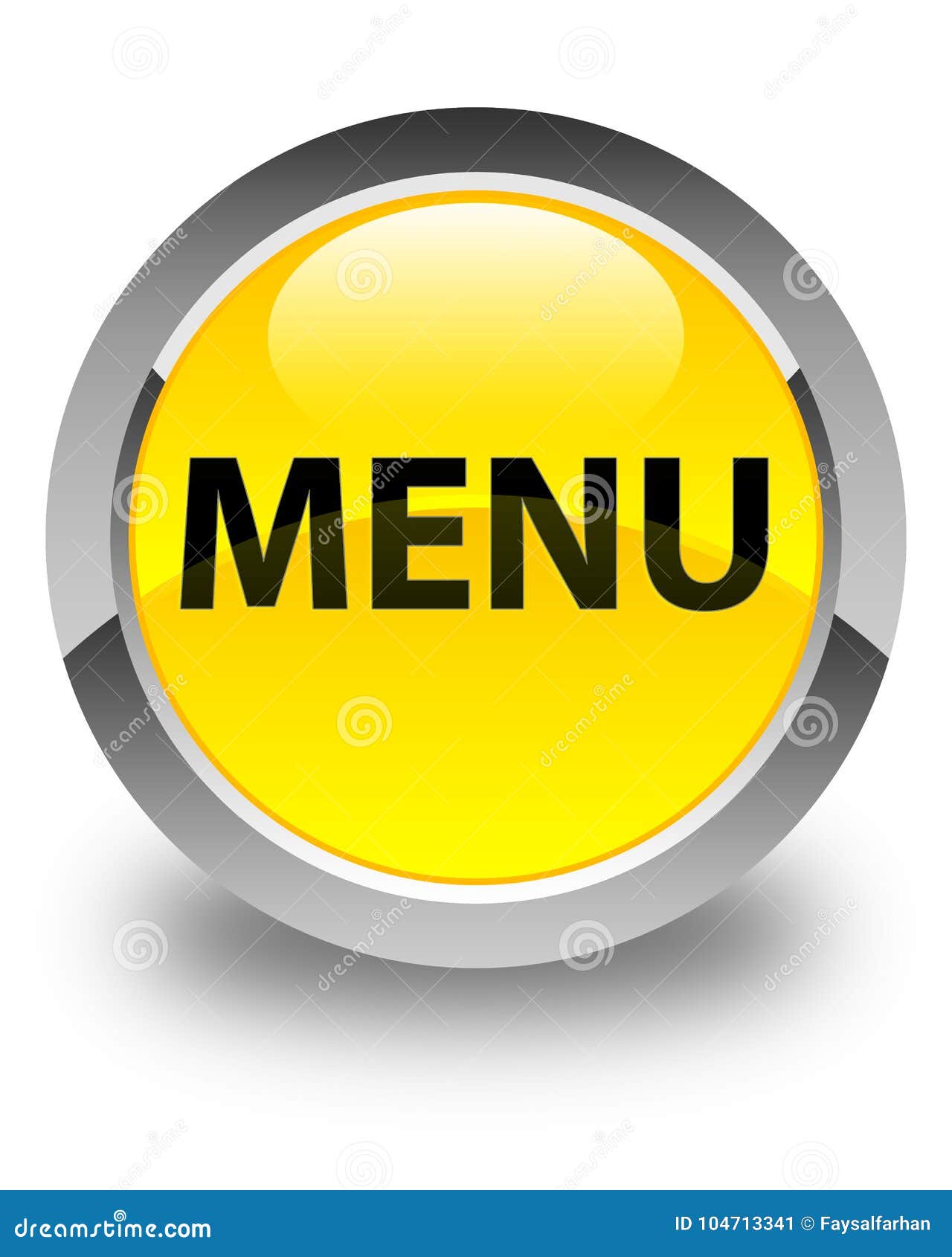 Menu Glossy Yellow Round Button Stock Illustration - Illustration of ...