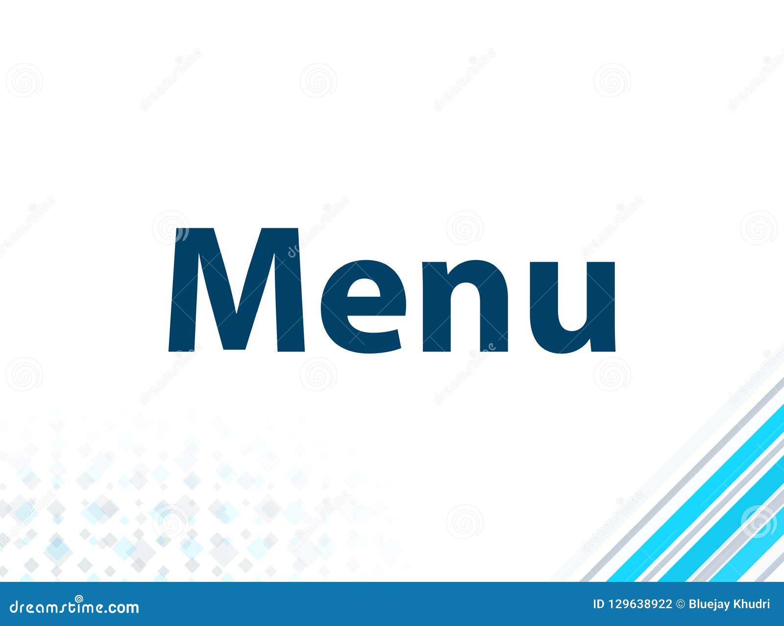 Menu Modern Flat Design Blue Abstract Background Stock Illustration ...