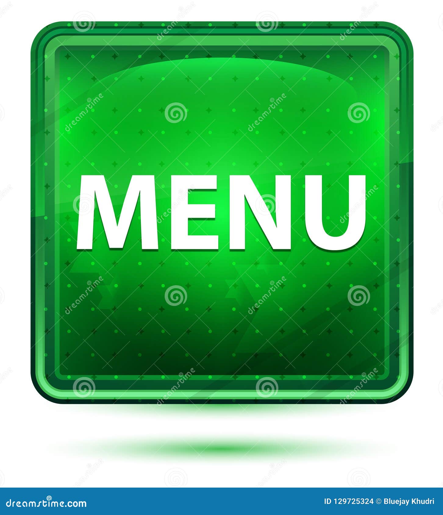 Menu Neon Light Green Square Button Stock Illustration - Illustration ...