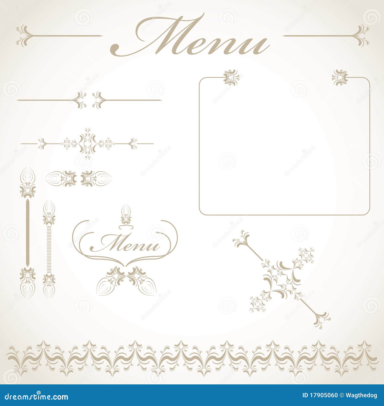 Menu items stock vector. Illustration of border, design - 17905060