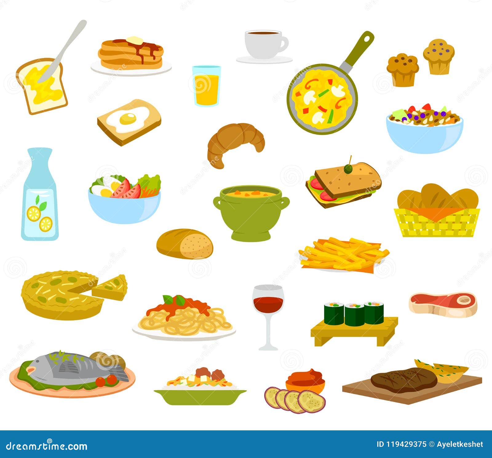 Daily Menu Items stock vector. Illustration of items - 119429375