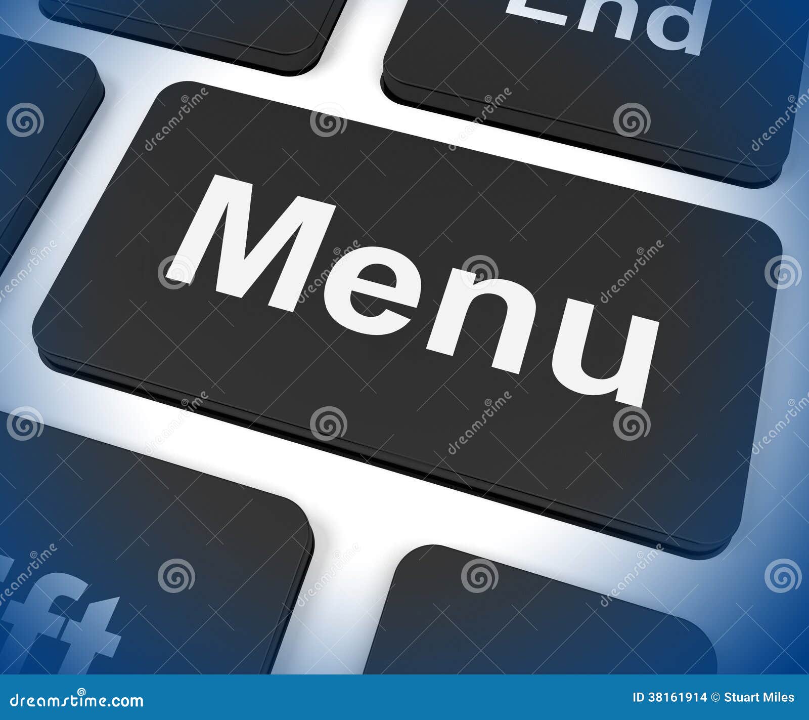 Menu Keys Shows Ordering Food Menus Online Stock Illustration ...