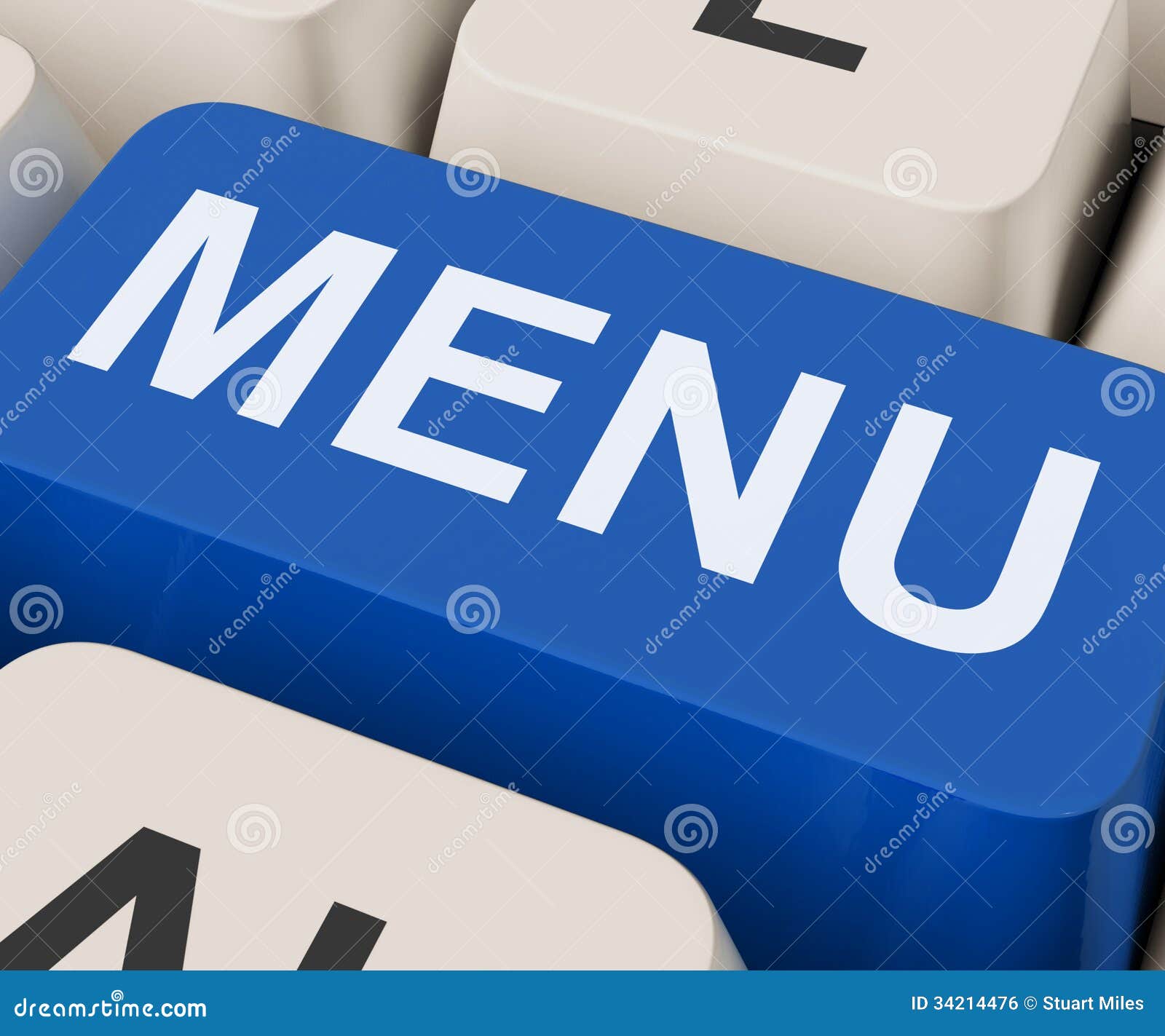 Menu Keys Shows Ordering Food Menus Online Stock Illustration ...