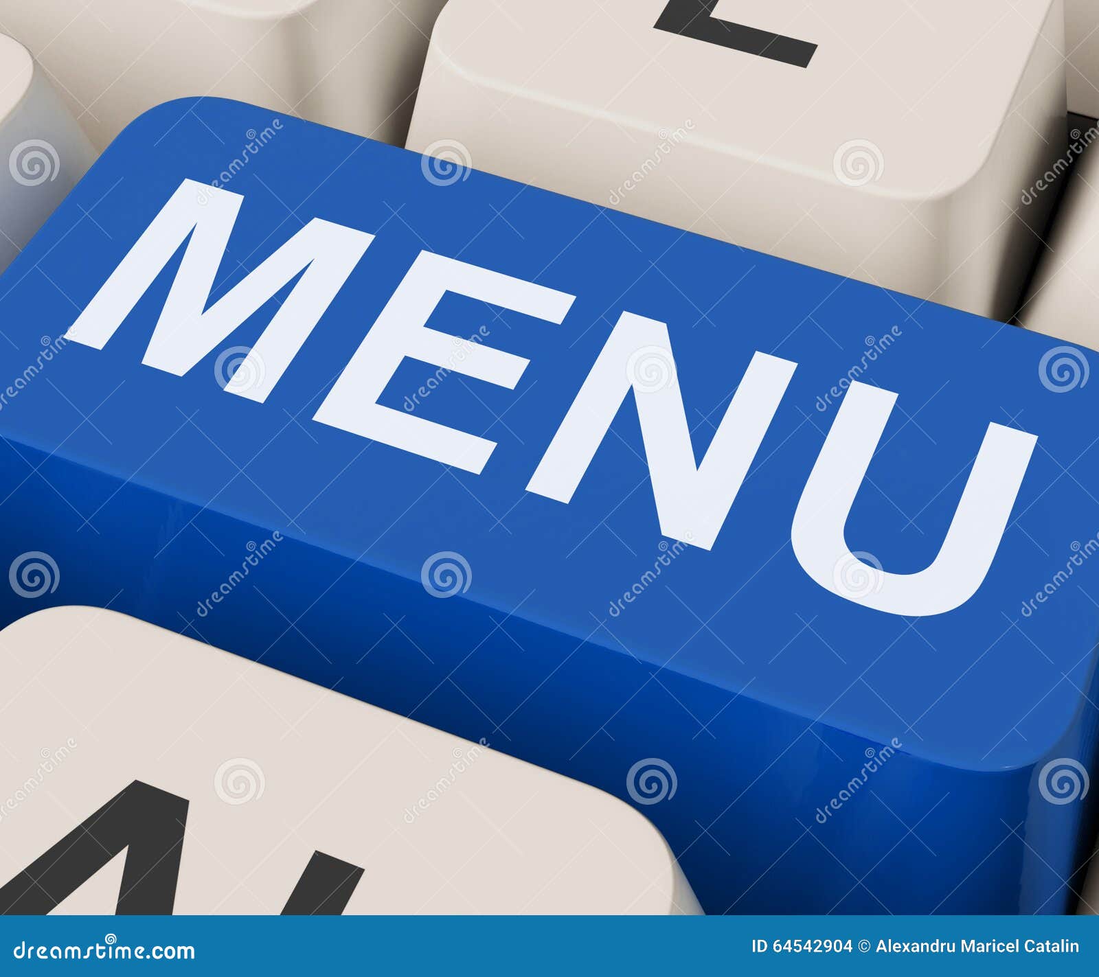 Menu Keys Shows Ordering Food Menus Online Stock Photo - Image of order ...