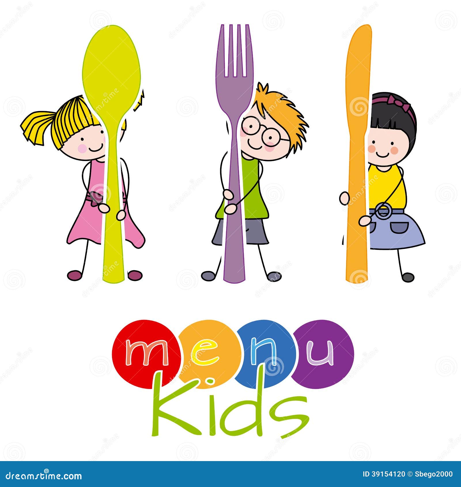 Menu kids stock vector. Illustration of child, vector - 39154120