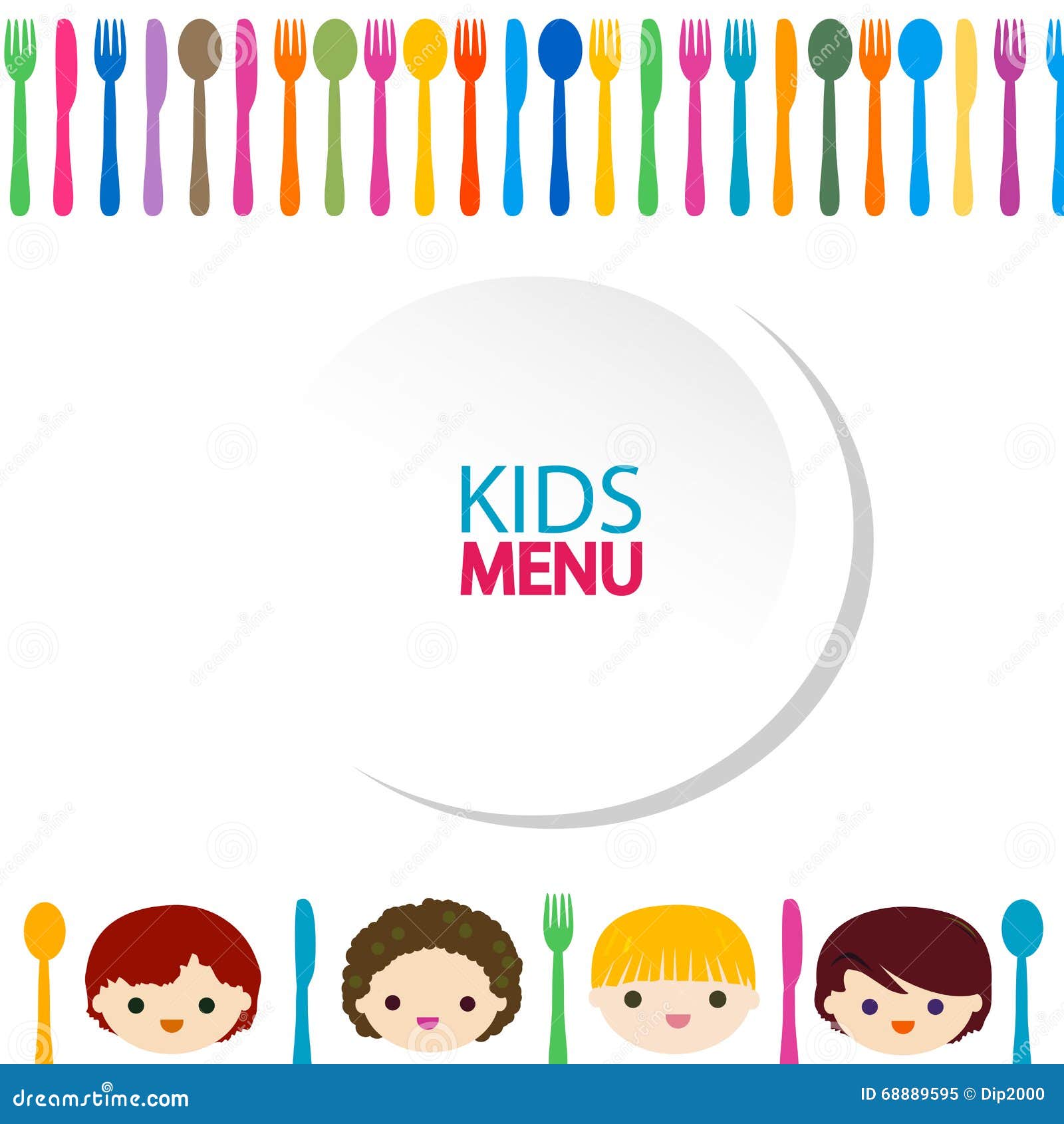 Menu kids faces background stock vector. Illustration of diversity ...