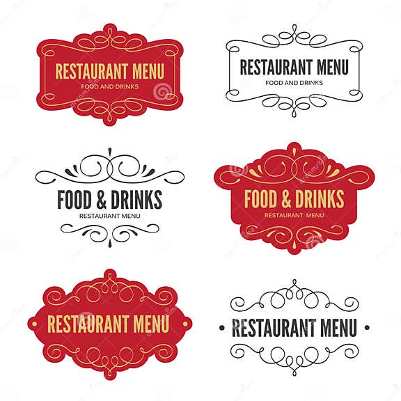 Menu labels stock vector. Illustration of food, emblem - 38175932
