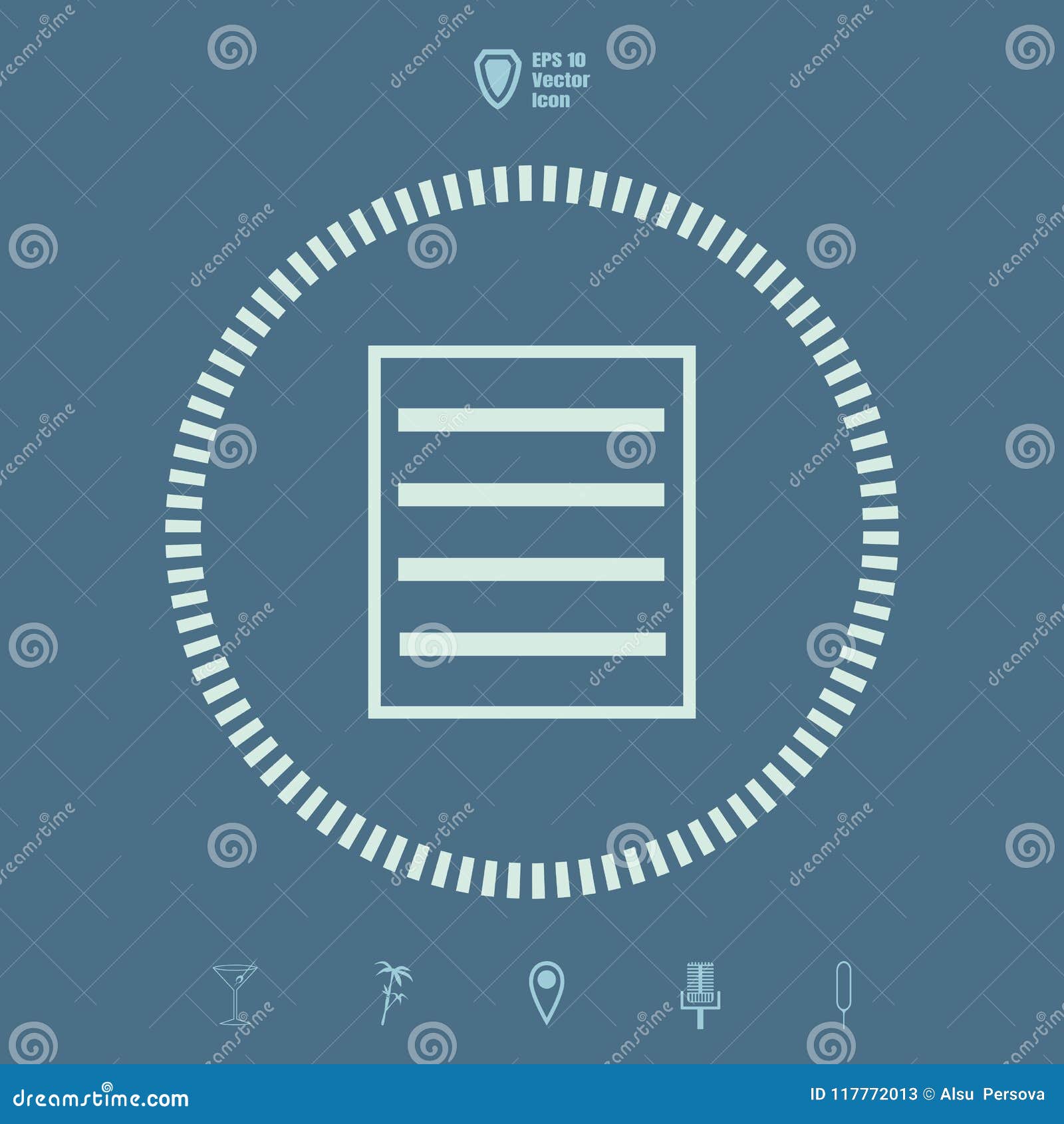 Menu, list vector icon stock vector. Illustration of select - 117772013