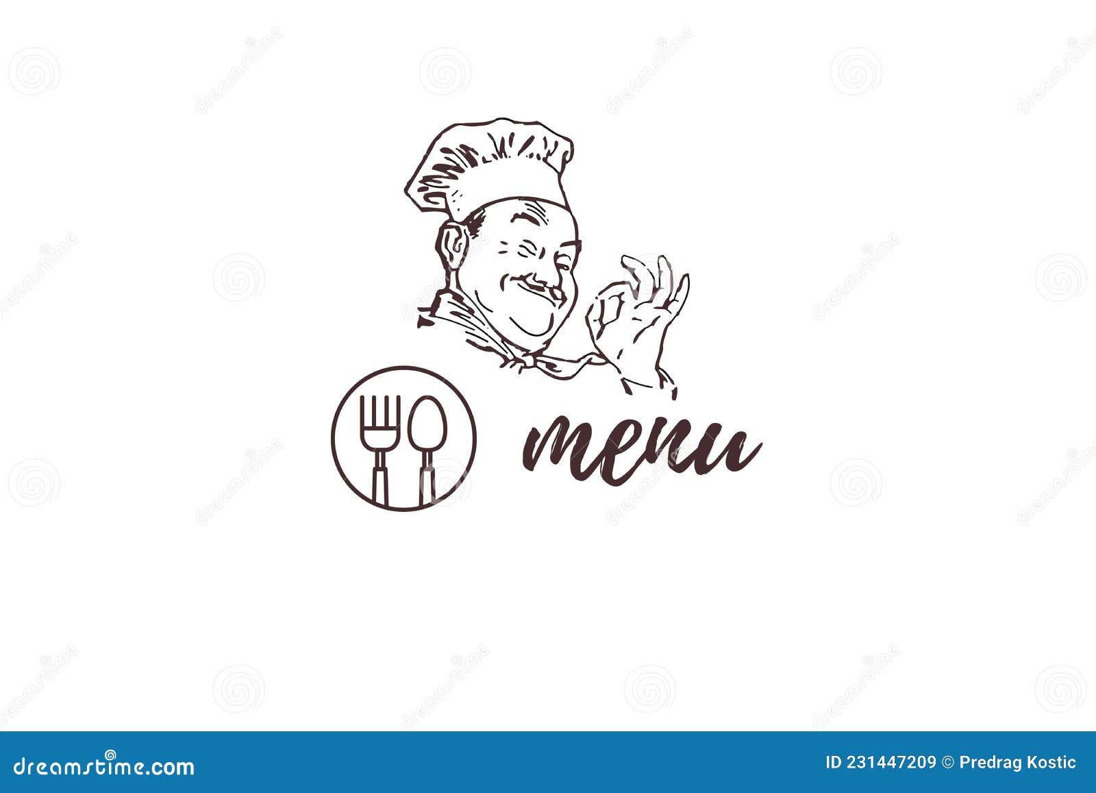 Menu logo stock illustration. Illustration of food, kitchen - 231447209