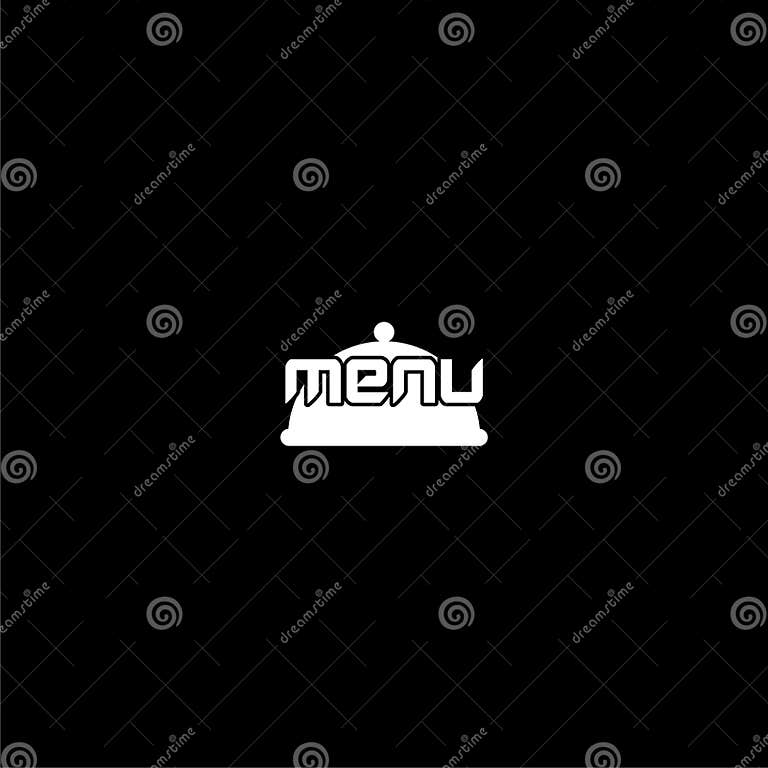 Menu Logo Icon Isolated on Dark Background Stock Vector - Illustration ...