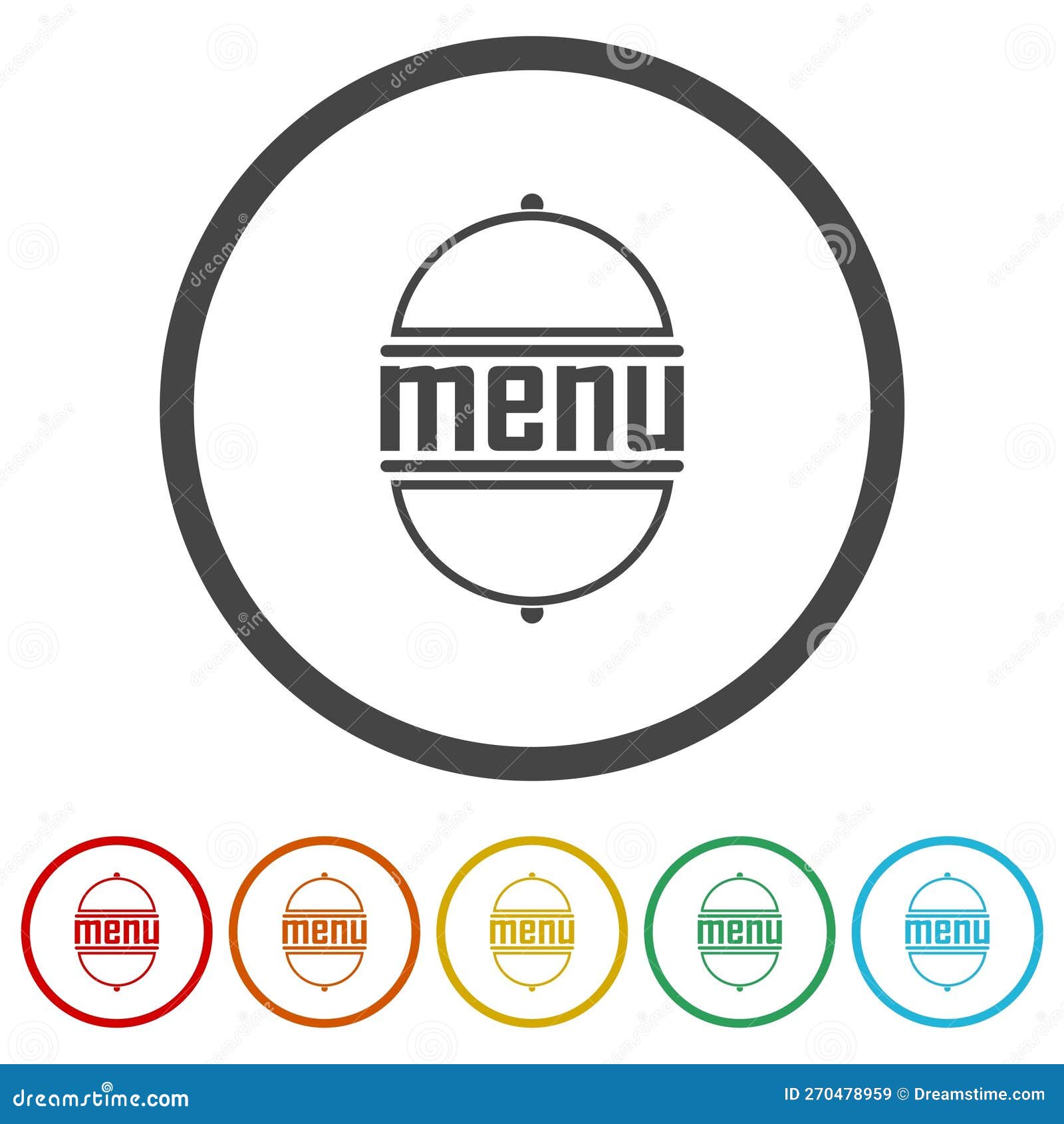 Menu Logo Icons in Color Circle Buttons Stock Vector - Illustration of ...