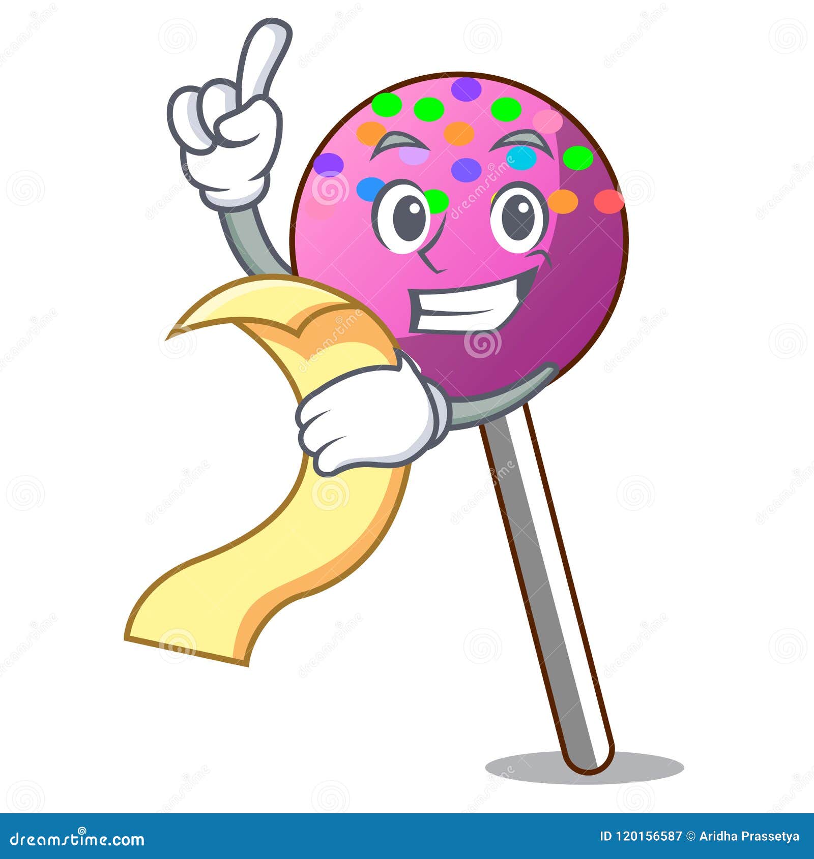 With Menu Lollipop with Sprinkles Mascot Cartoon Stock Vector ...