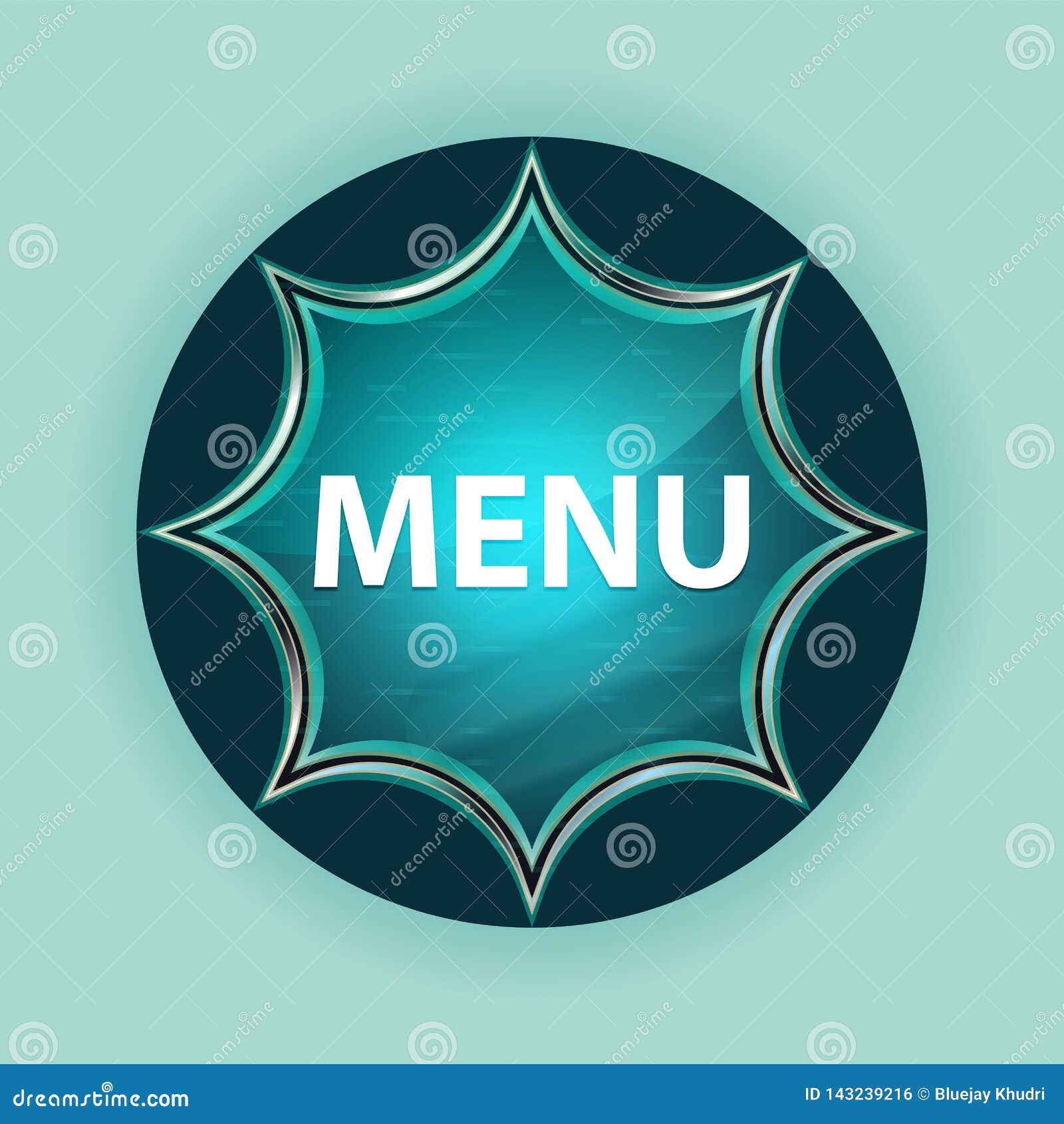 Menu Magical Glassy Sunburst Blue Button Sky Blue Background Stock ...