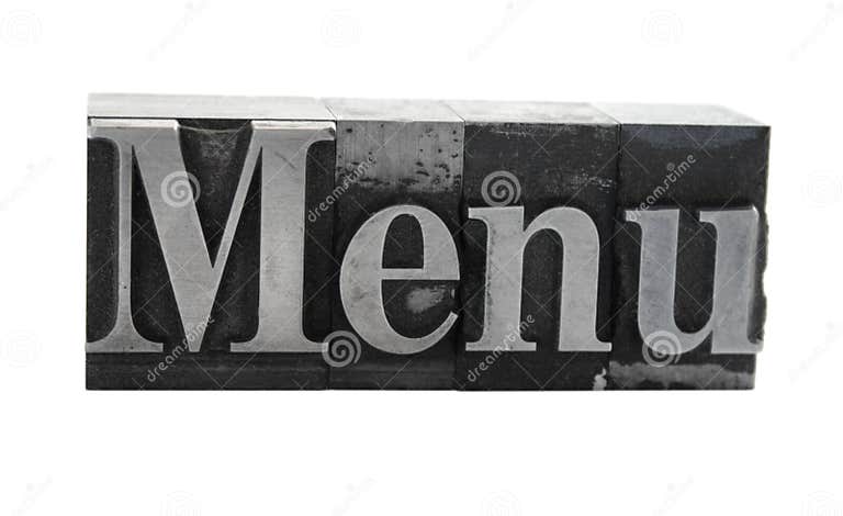 menu in metal type stock image. Image of menu, webpage - 3005567