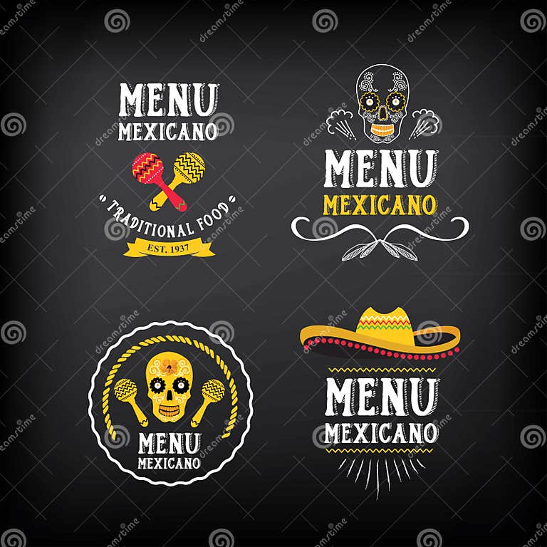 Menu Mexican Logo and Badge Design. Vector with Graphic. Stock Vector ...