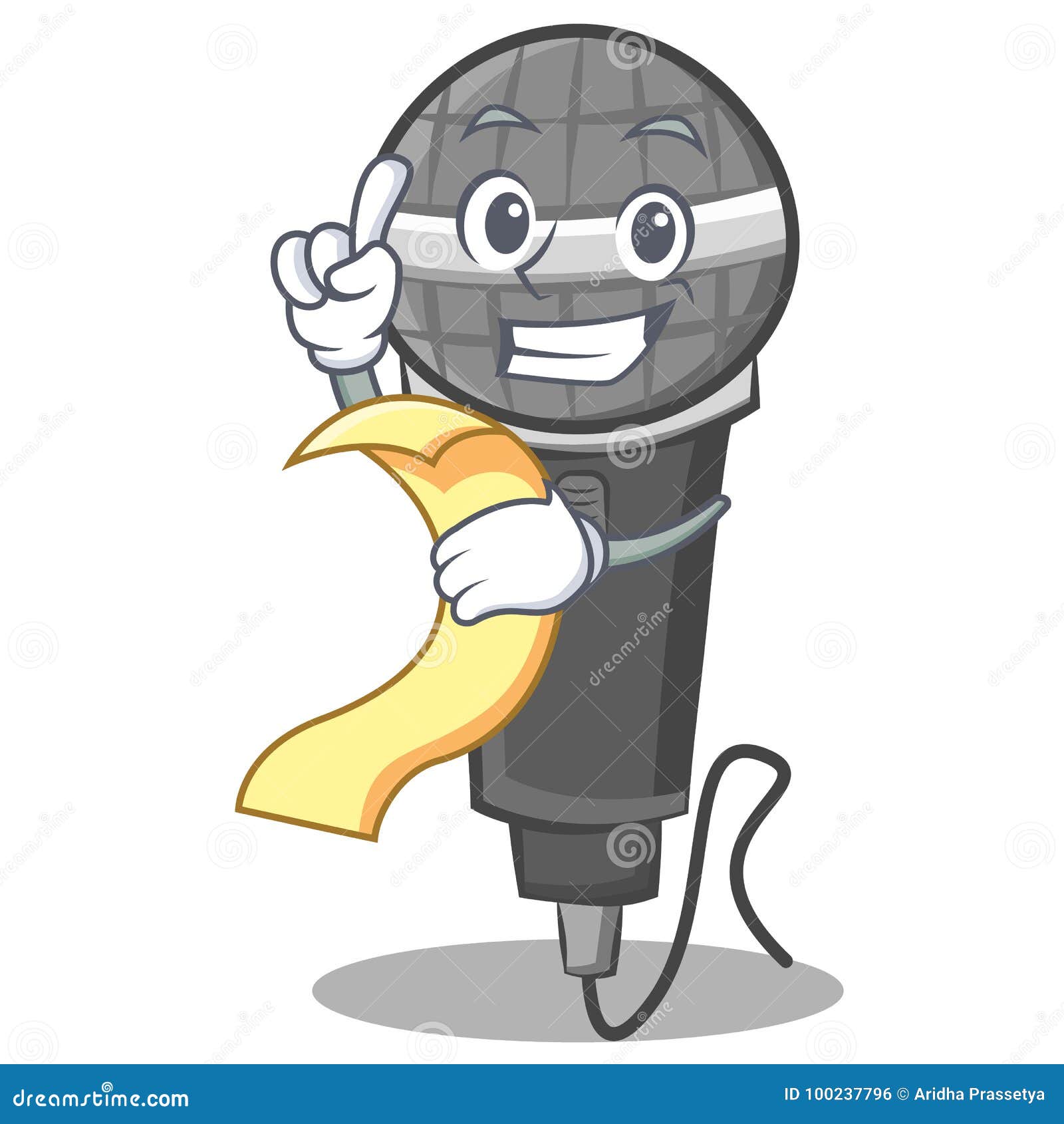 With Menu Microphone Cartoon Character Design Stock Vector ...