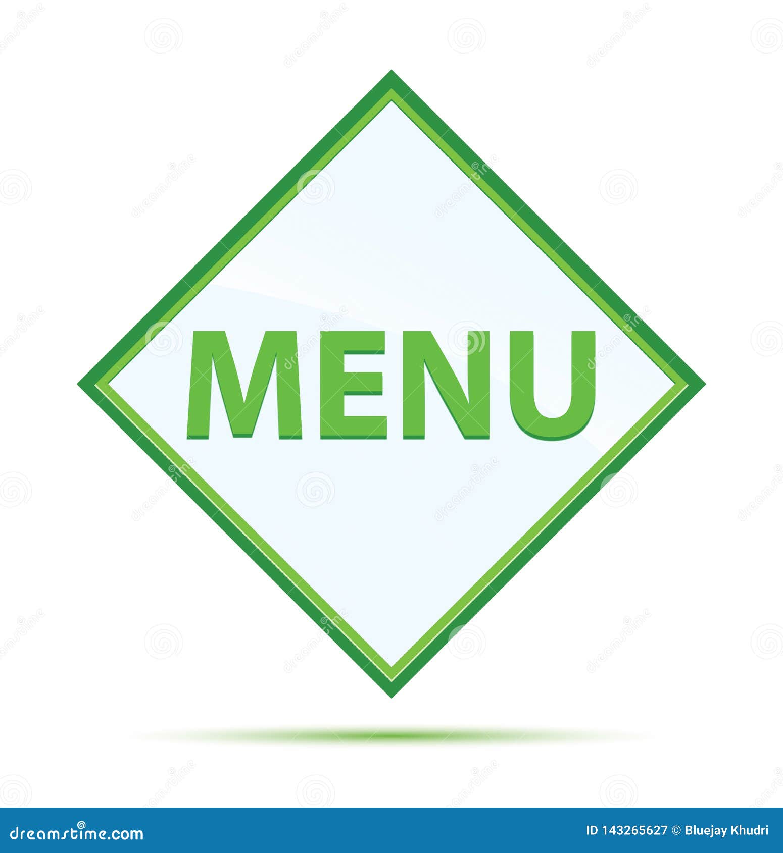 Menu Modern Abstract Green Diamond Button Stock Illustration ...