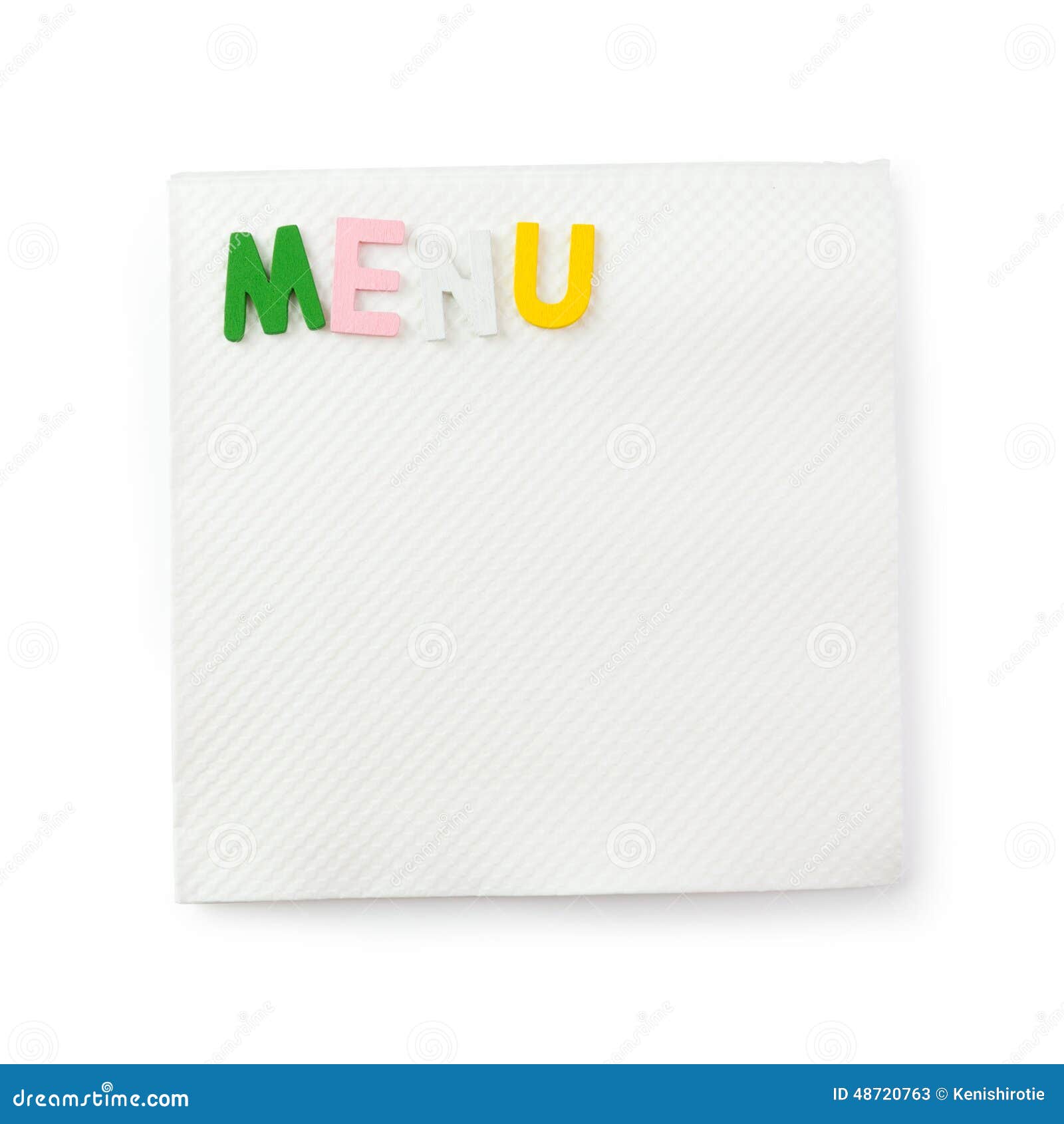 Menu on napkin stock image. Image of banner, offering - 48720763